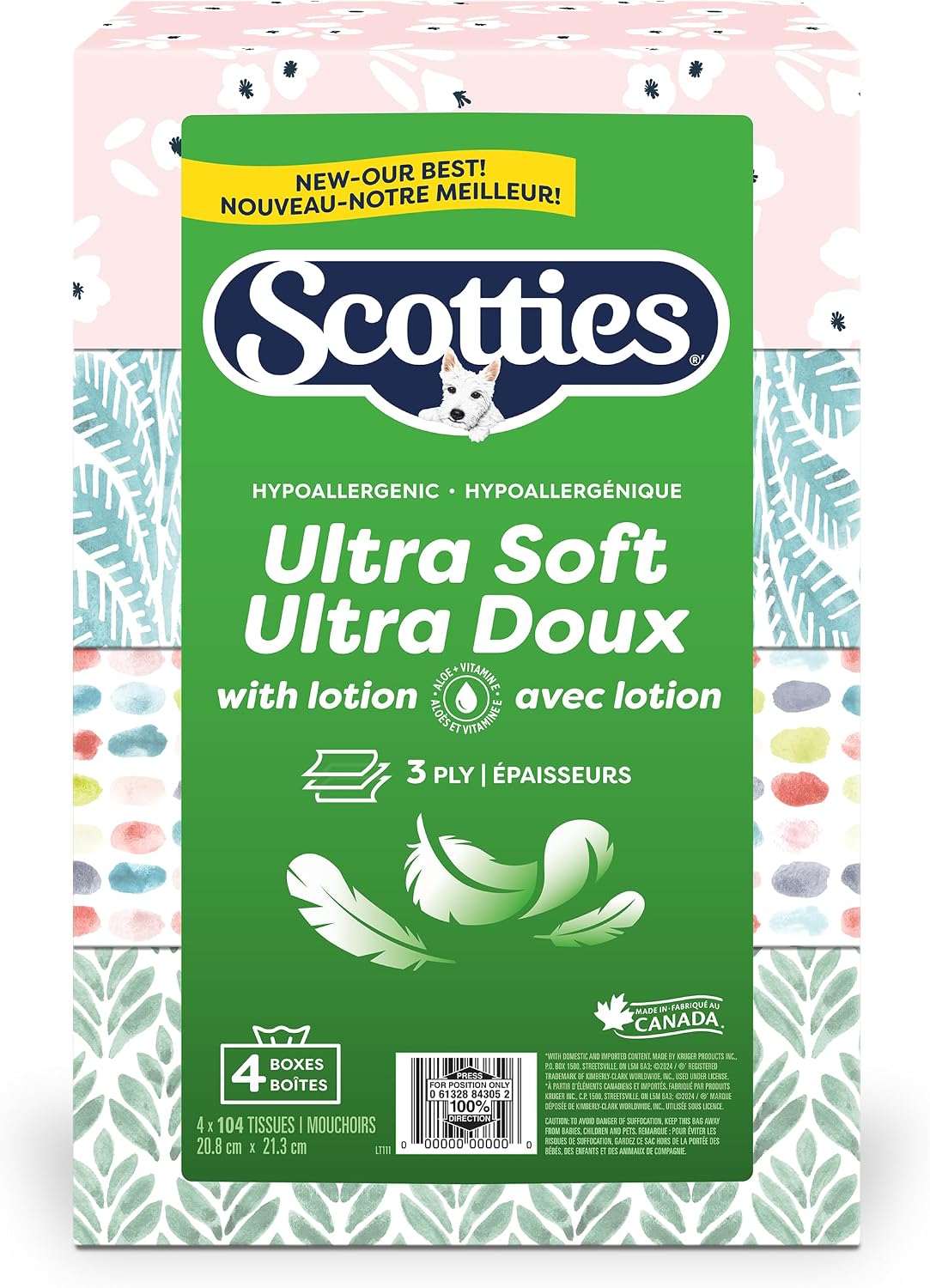 Scotties Ultra Soft with Lotion, 3-Ply Tissue Infused with Aloe ...