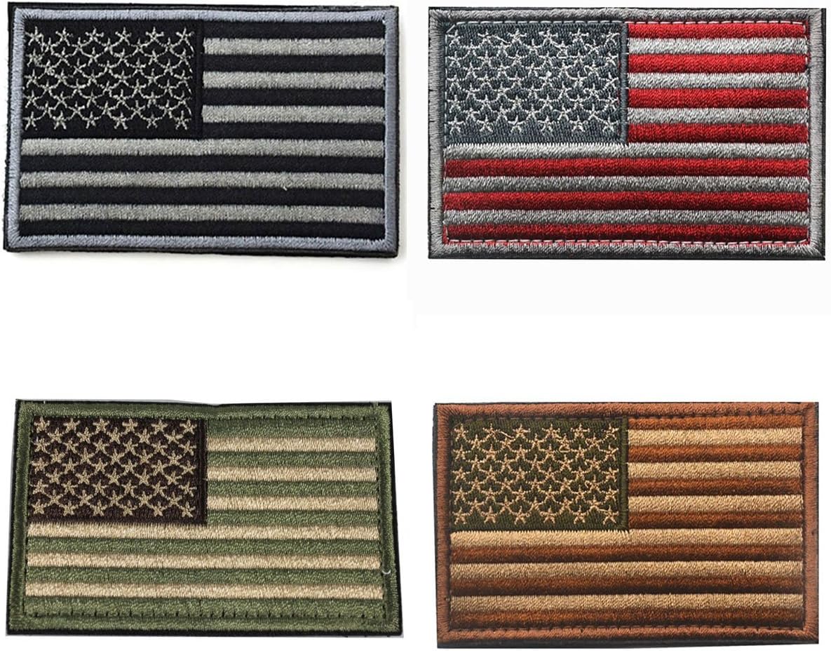Amazon.com: Horizon Bundle 4 Pieces - Tactical USA Flag Patches - Multi ...
