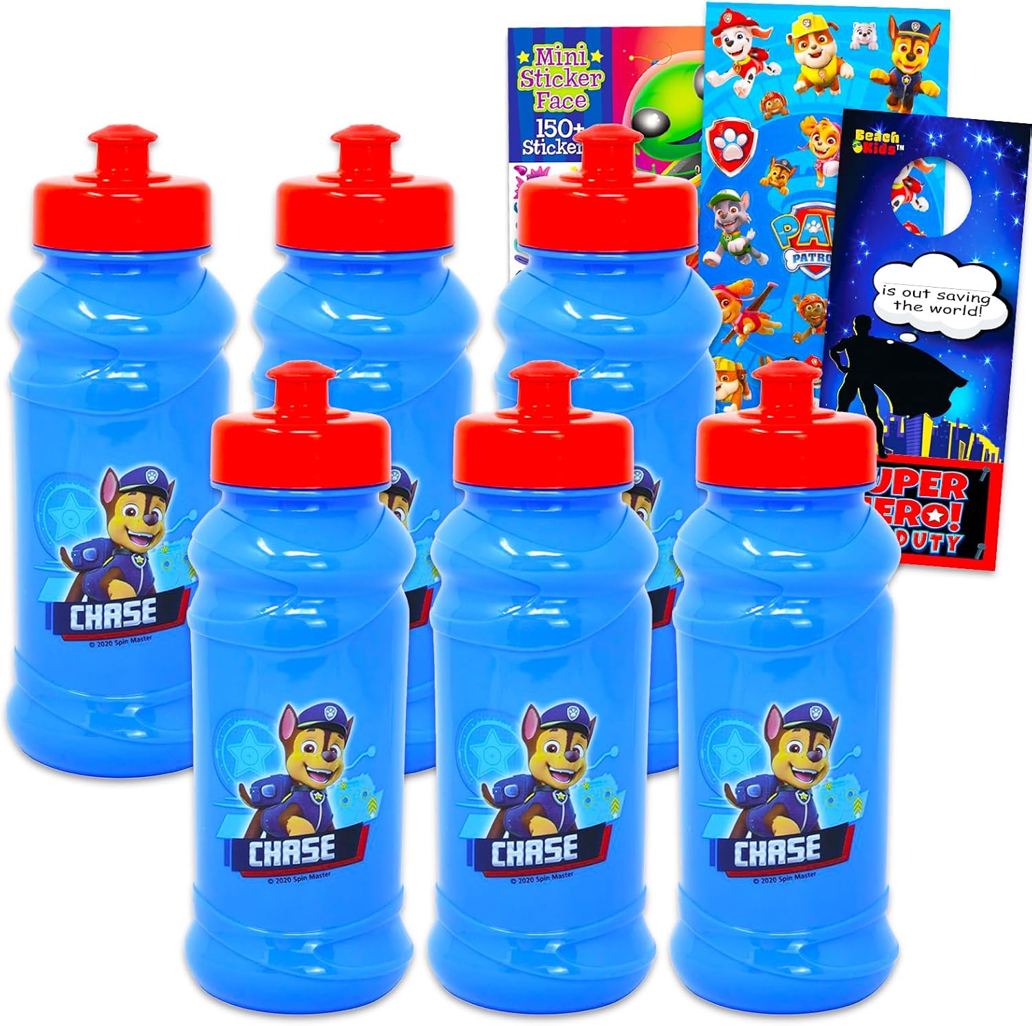 Amazon.com: Paw Patrol Plastic Water Bottle for Kids - 6pc Paw Patrol ...