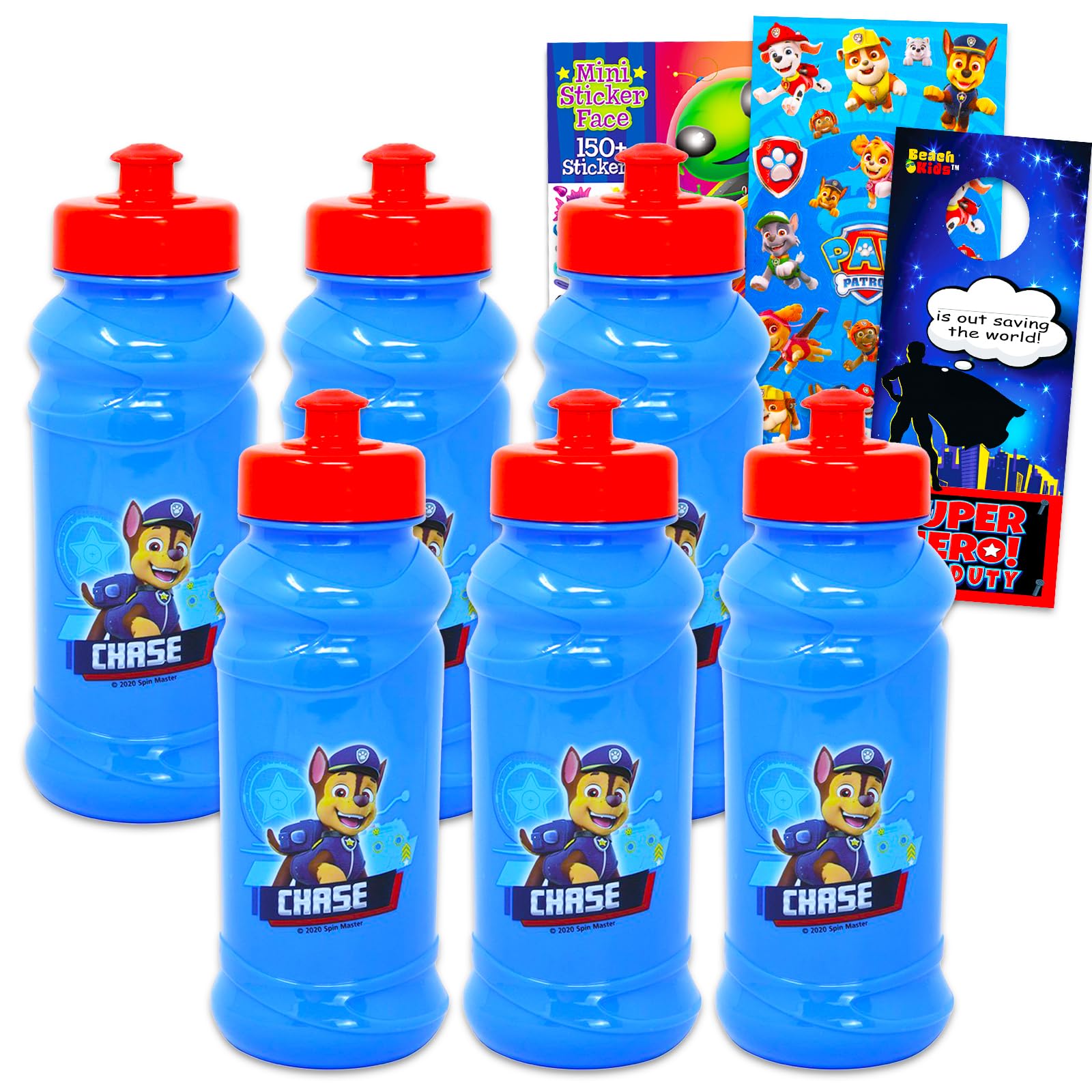 Amazon.com: Paw Patrol Plastic Water Bottle for Kids - 6pc Paw Patrol ...