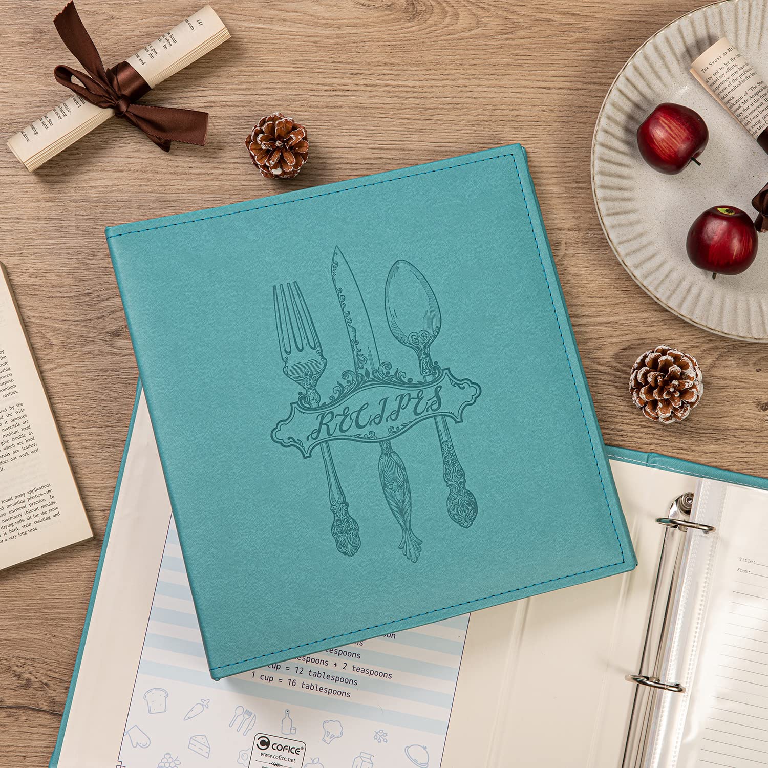 COFICE Recipe Binder – 8.5x11 3 Ring Blank Family Recipe Book Binder ...