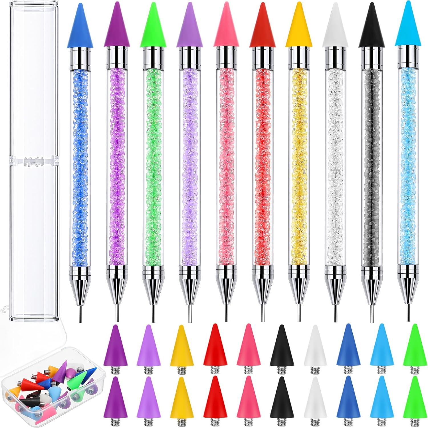 Amazon.com: Tatuo 20 Pcs Dual Ended Nail Rhinestone Picker with 20 ...