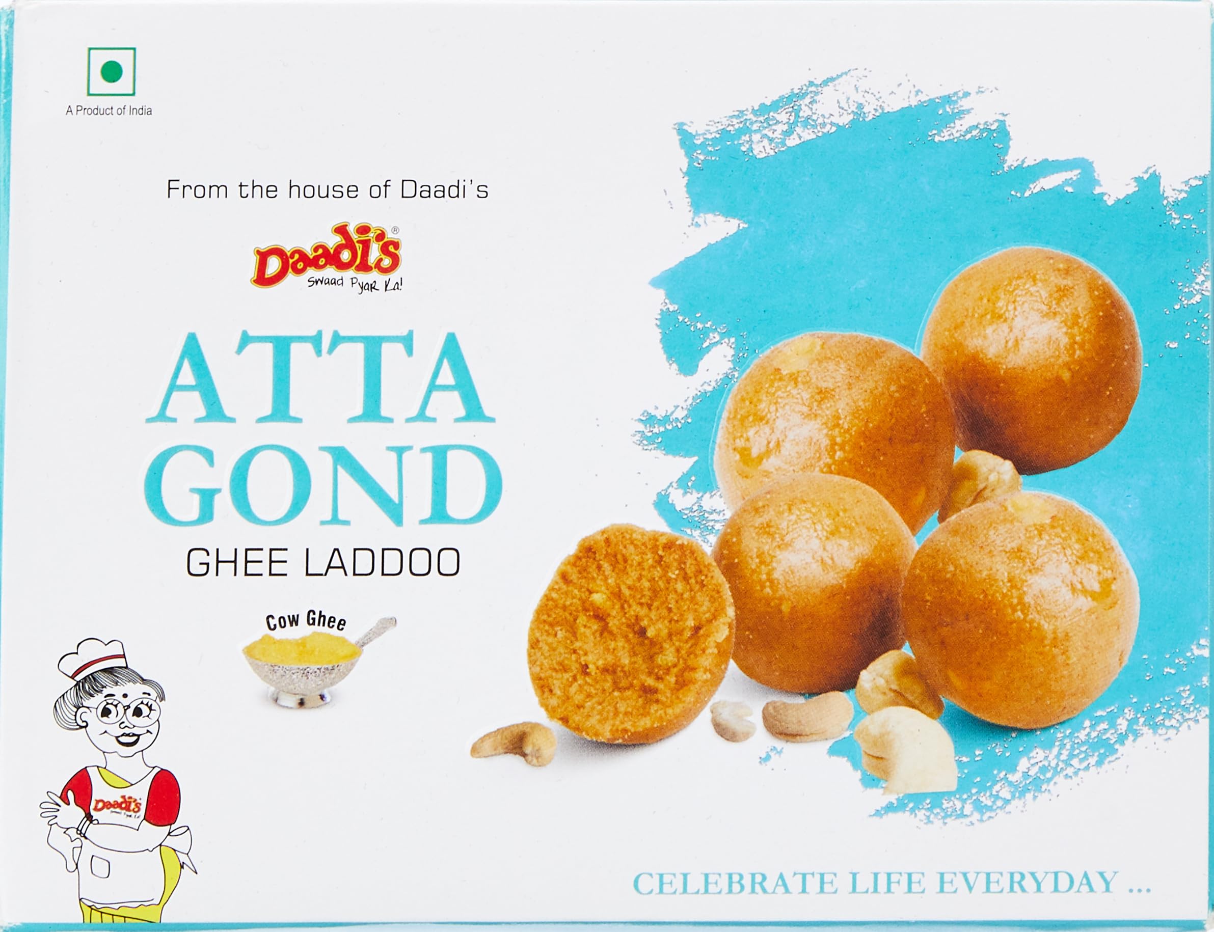 Daadis_ARIPL Atta Gond Ghee Laddoo Made of Ghee, 200 gram : Amazon.in ...