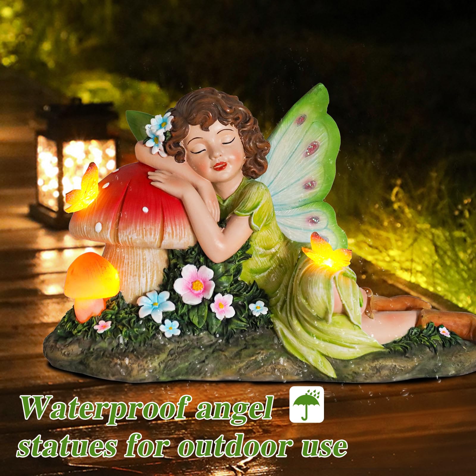 Snapklik.com : Ovewios Fairy Garden Statues Outdoor Decor, Solar ...
