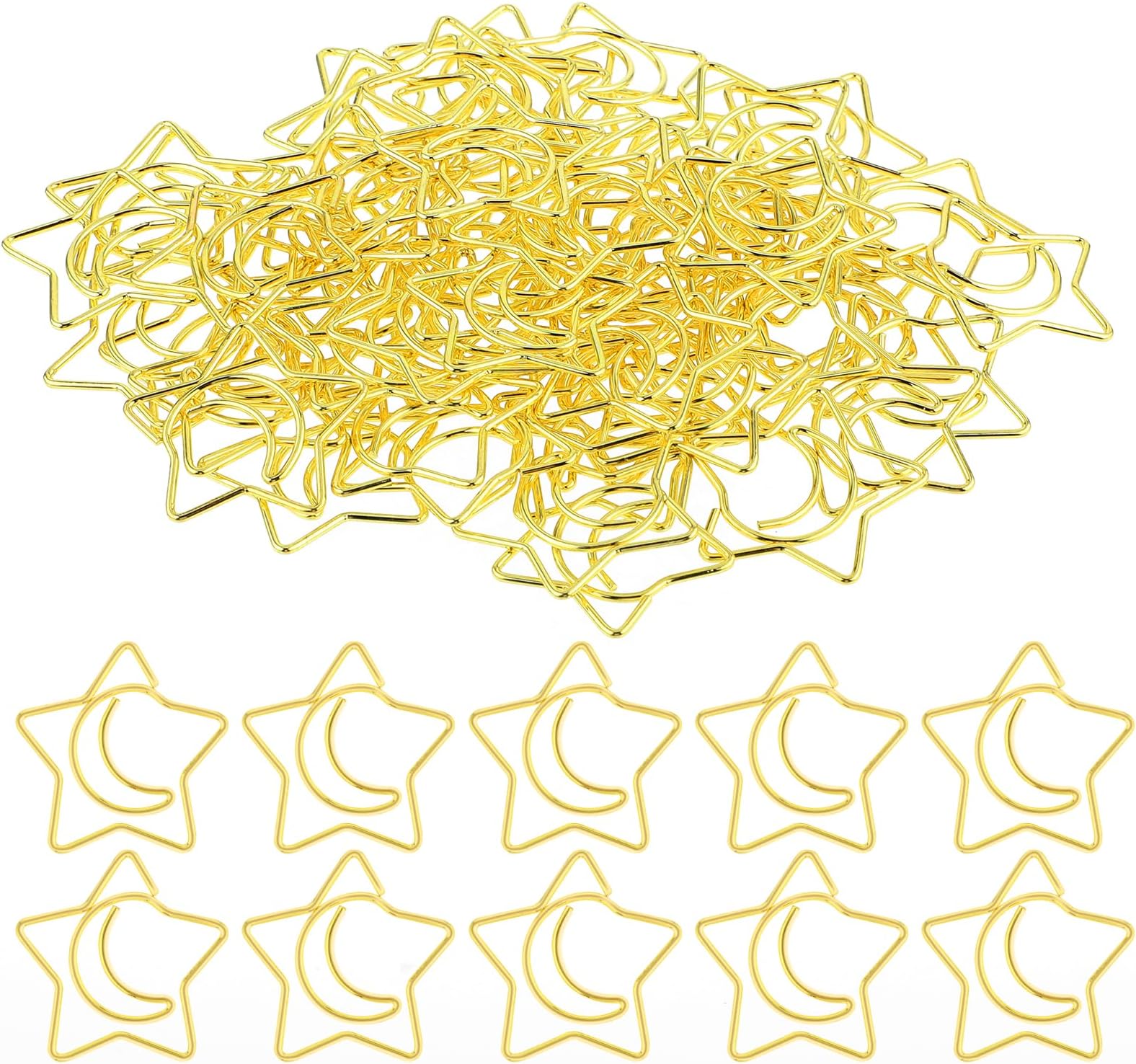 Amazon.com : 60PCS Decorative Paper Clips Creative Metal Moon and Star ...