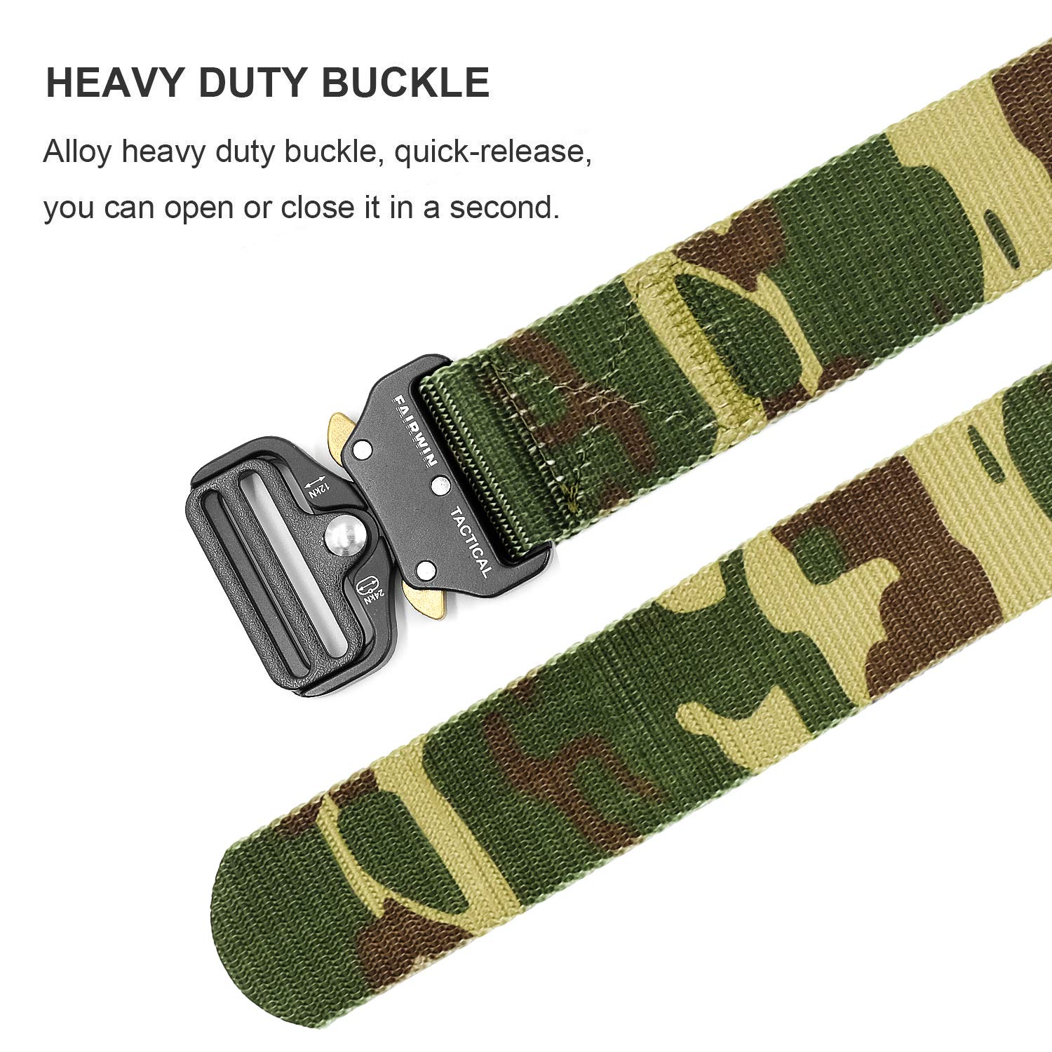 Snapklik.com : FAIRWIN Tactical Belt, Military Style Webbing Riggers ...