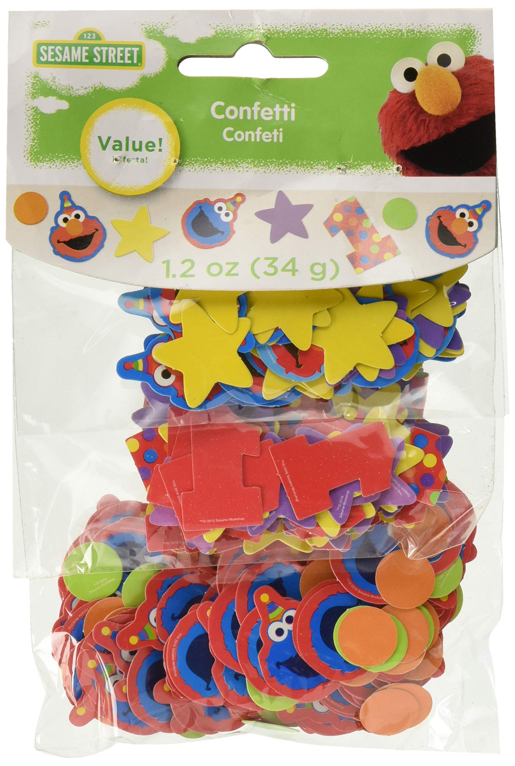 Amscan 361835 Sesame Street Elmo Turns One Value Pack Confetti ...