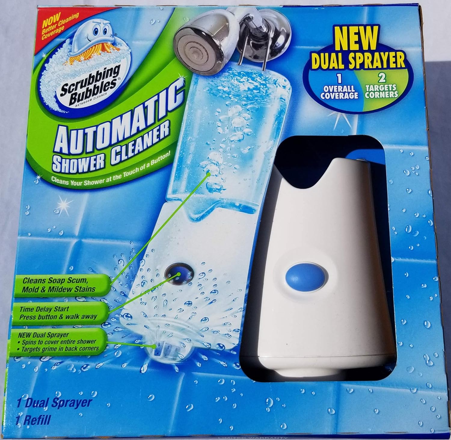Scrubbing Bubbles Automatic Shower Cleaner Kit with 34 oz Bottle ...