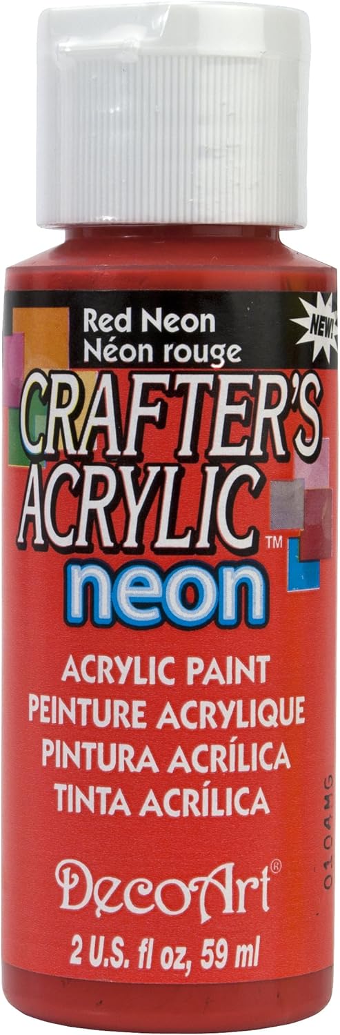 Amazon.com: DecoArt Crafter's Acrylic Neon Paint, 2-Ounce, Red Neon