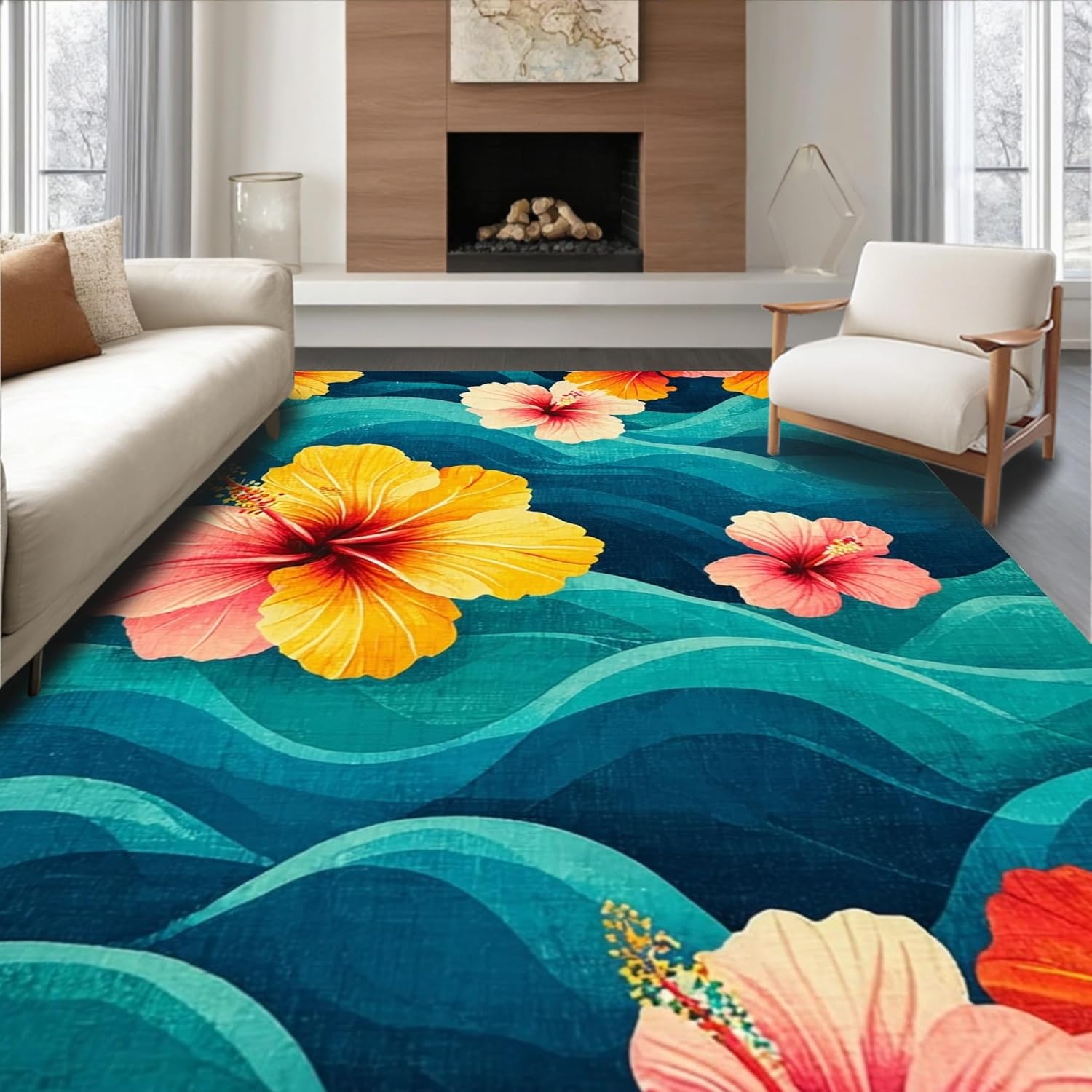 Amazon.com: ODIKA Ultra Soft Area Rug 8x10, Hawaiian Inspired Surfboard ...