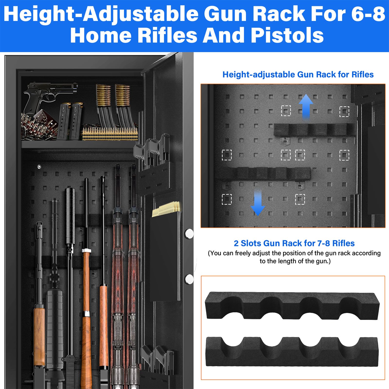 Snapklik.com : Tiskgg 8 Gun Rifle Gun Safe Fireproof, 50 Depth Quick ...