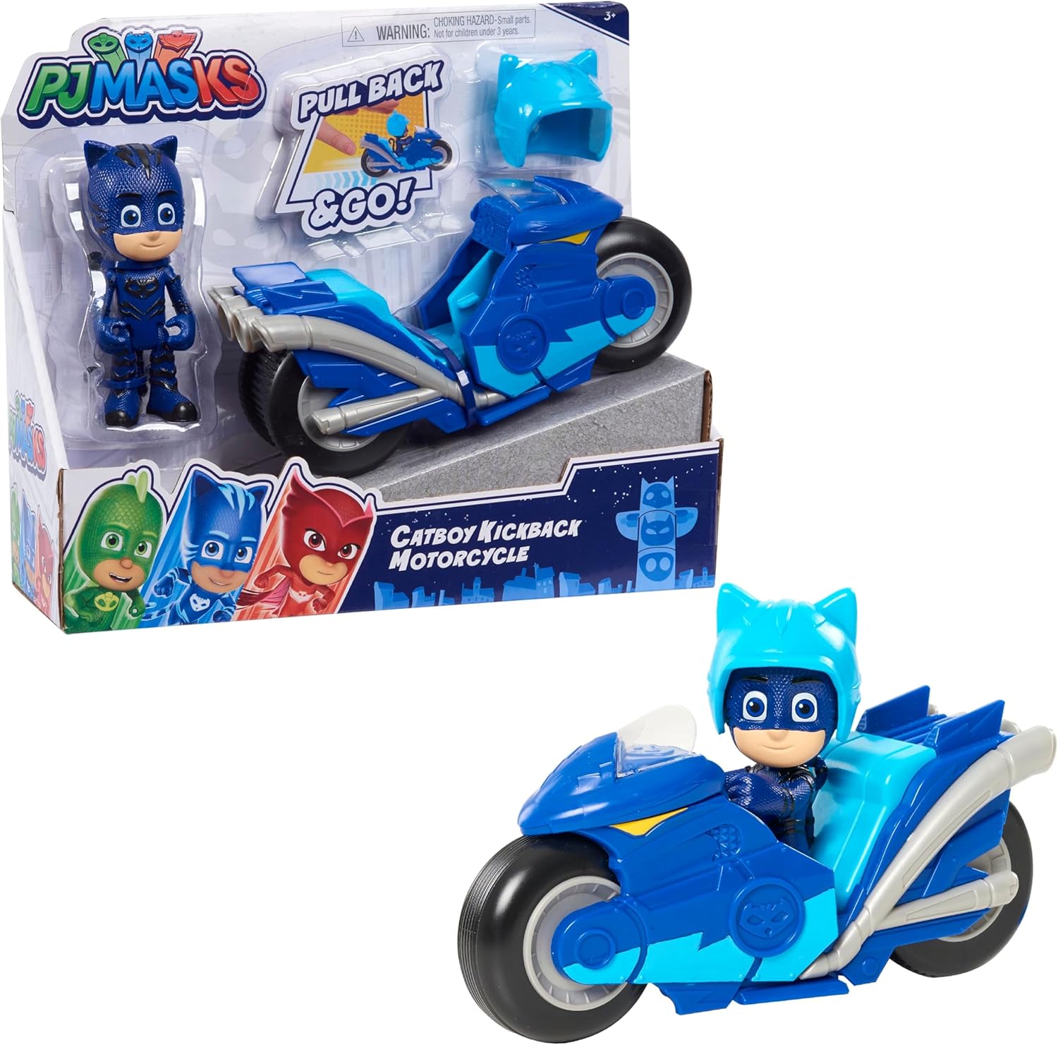 Amazon.com: PJ Masks Kickback Motorcycles, Catboy and Vehicle, 2-Piece ...