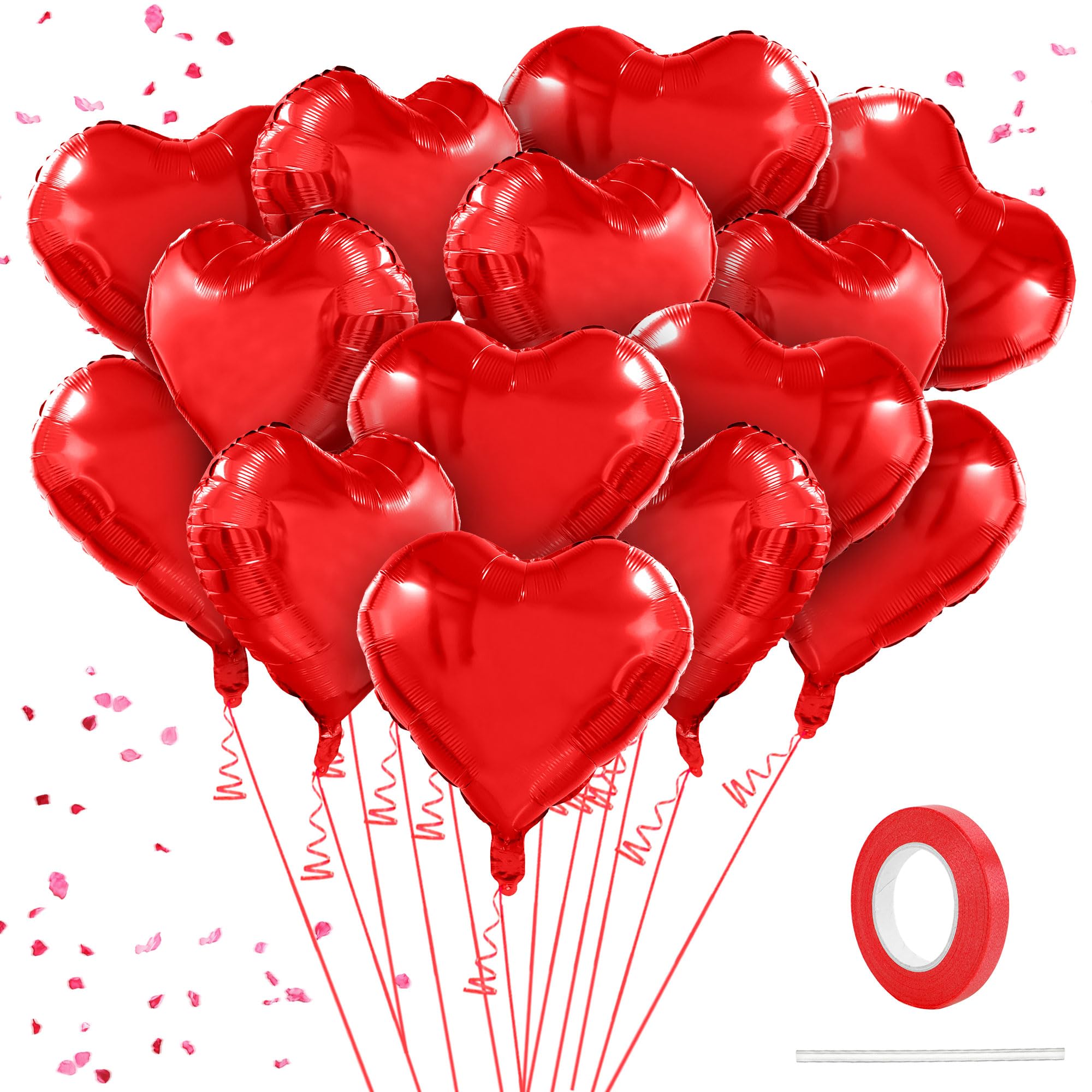 Amazon.com: 30 PCS Heart Balloons, Red Heart Balloons, 18inch Heart ...