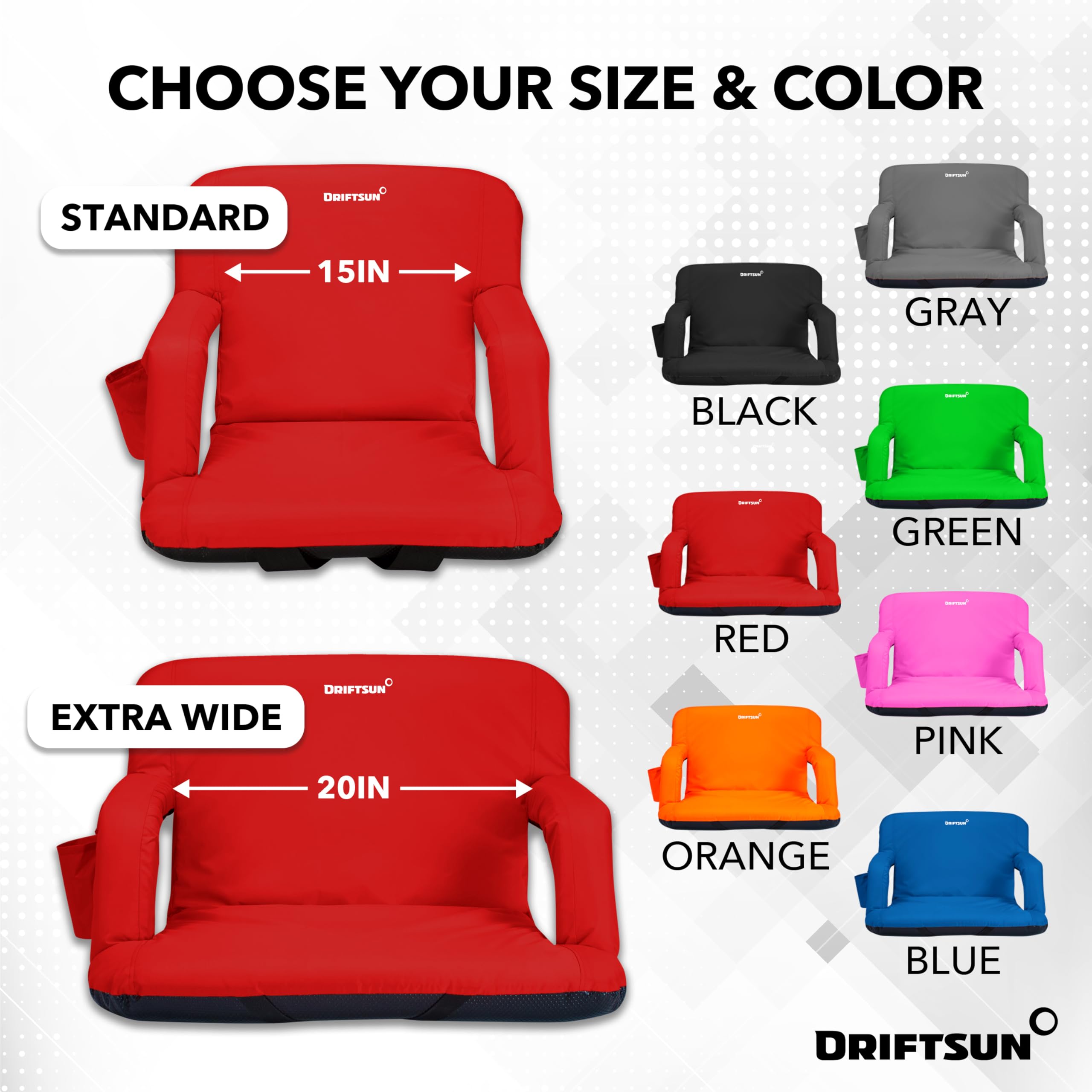 Snapklik.com : DRIFTSUN Extra Wide Stadium Seats