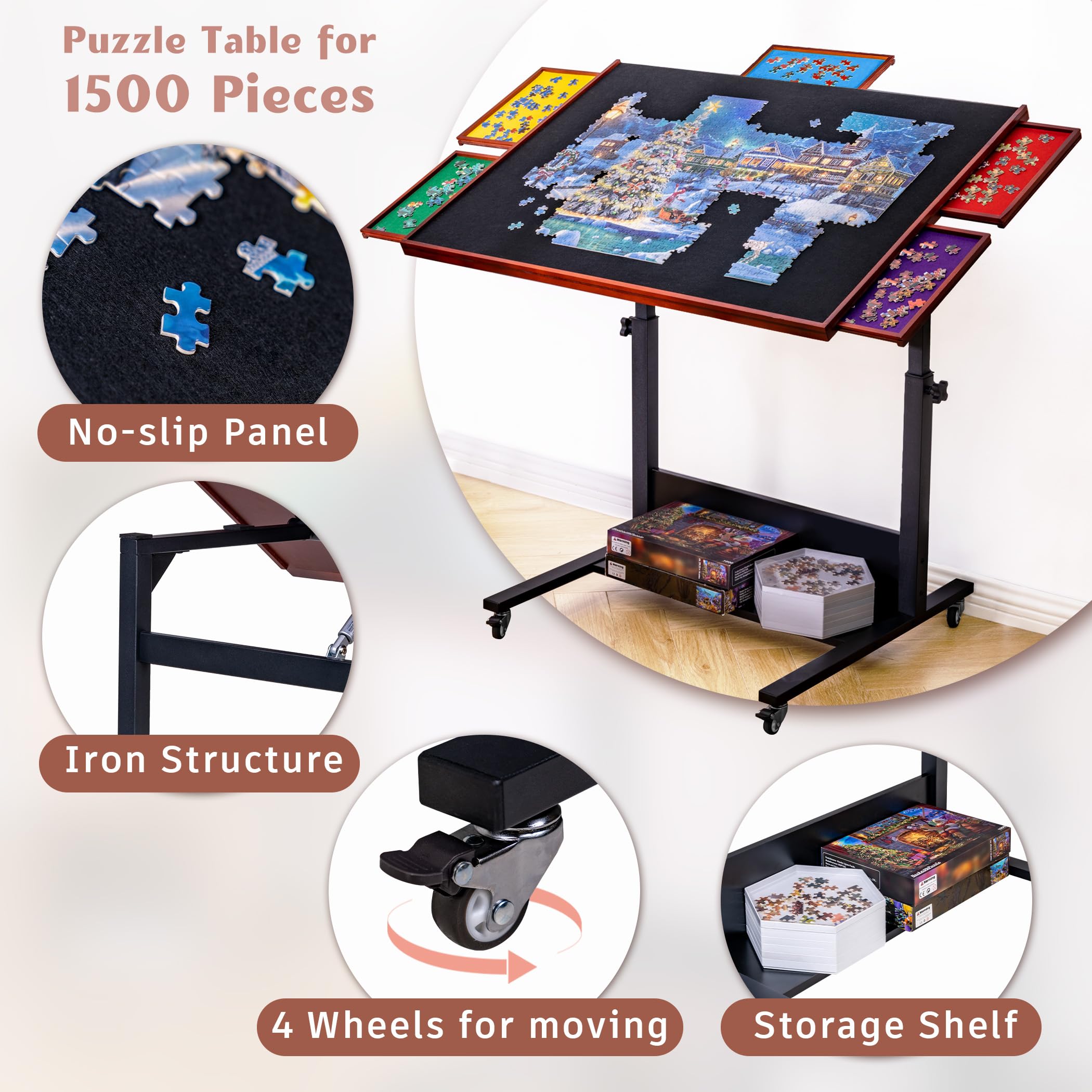Snapklik.com : Becko US 1500 Pieces Jigsaw Puzzle Table/Board, Tilting ...