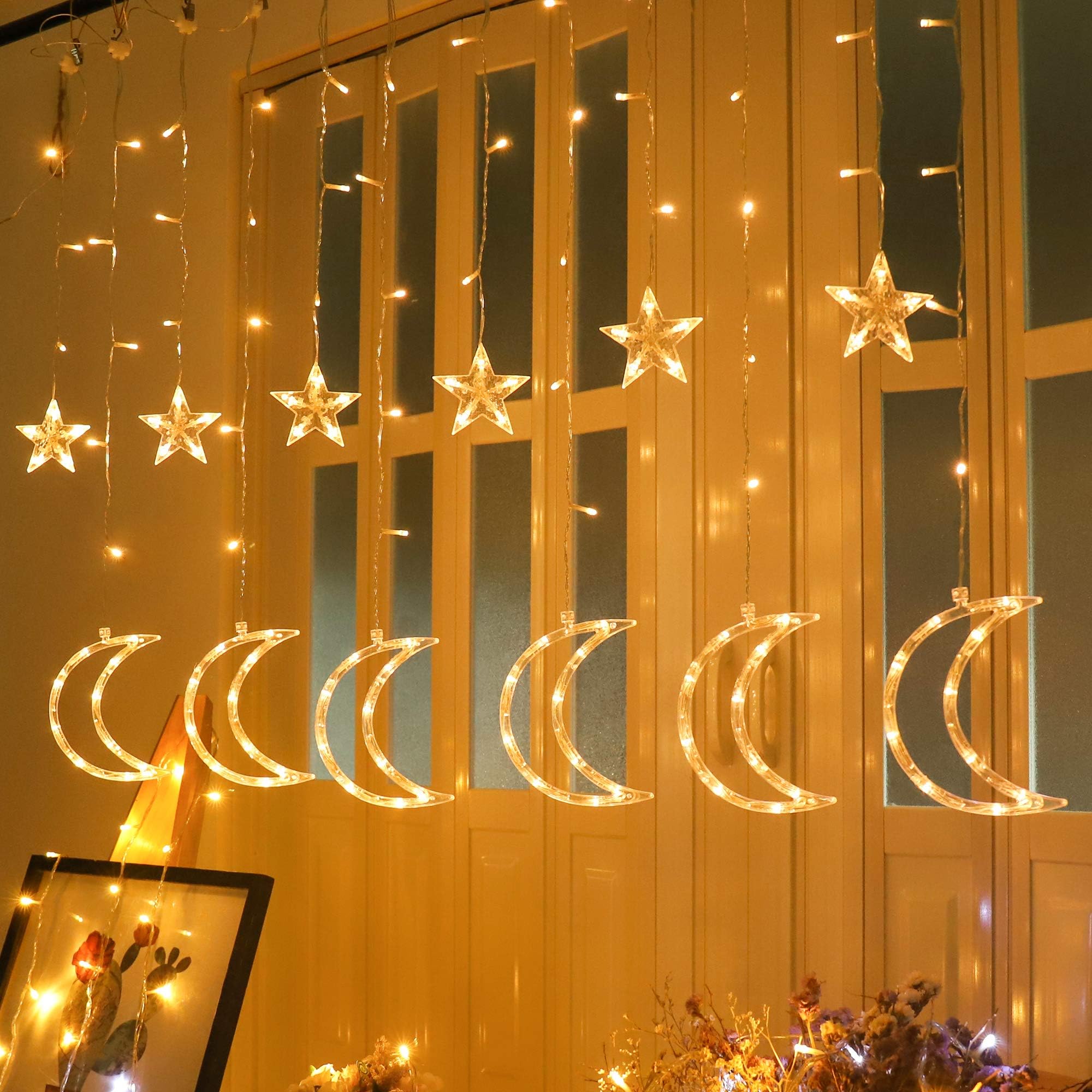 Amazon.com: Star and Moon String Lights Ramadan Decorations 138" LED ...