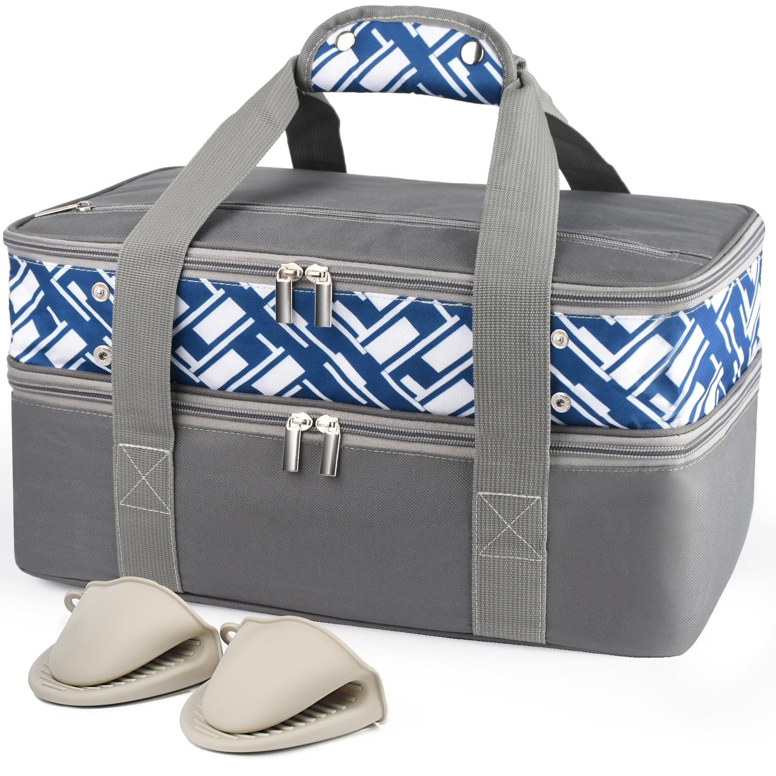 Genteen Casserole Carrier for Hot or Cold Food, Expandable Double ...