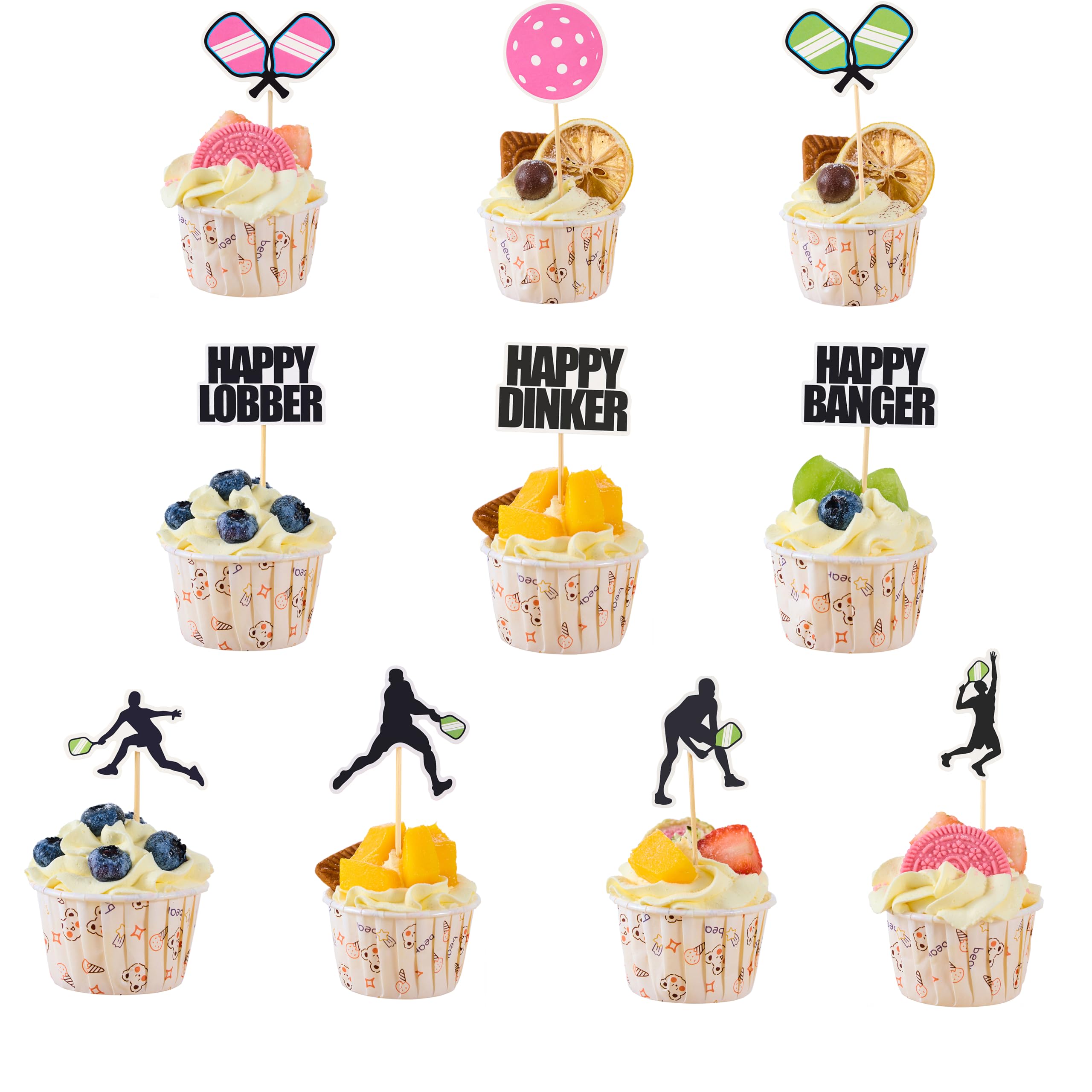 Amazon.com: Pickleball Cupcake Toppers, 20 Pieces, Paddles, Ball ...