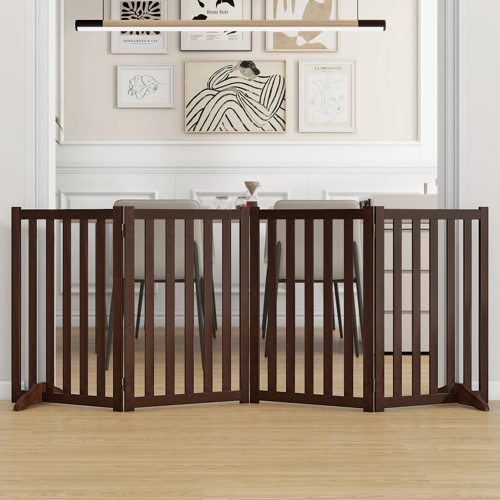 Amazon.com: 30" Height Tall Freestanding Pet Gate, Solid Wood Folding ...