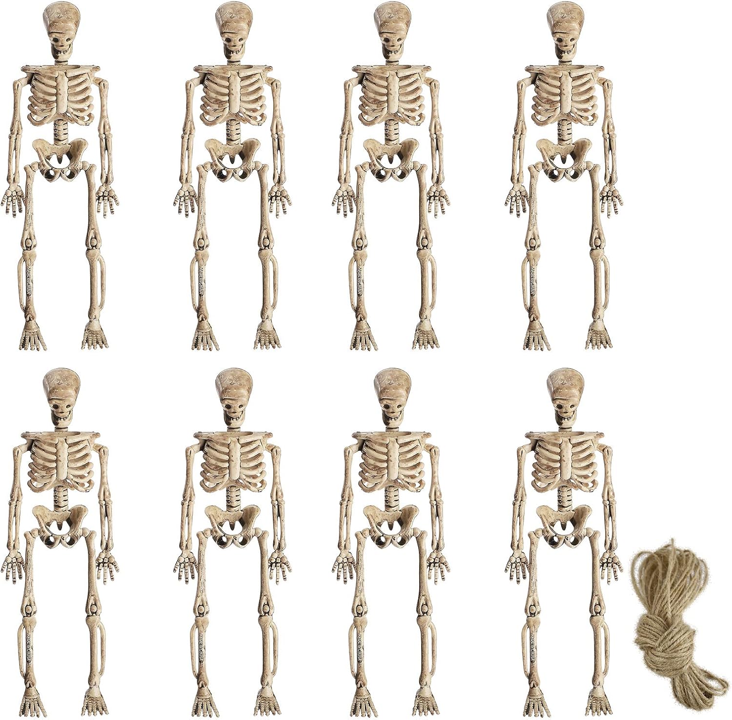 RENXR 8Pcs Mini Skeleton Halloween Decoration, Plastic Skeleton Figure ...
