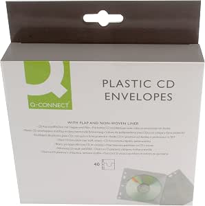 CD Envelopes For 2 CD/DVD Q-CONNECT Clipped 40pcs White/Computer ...