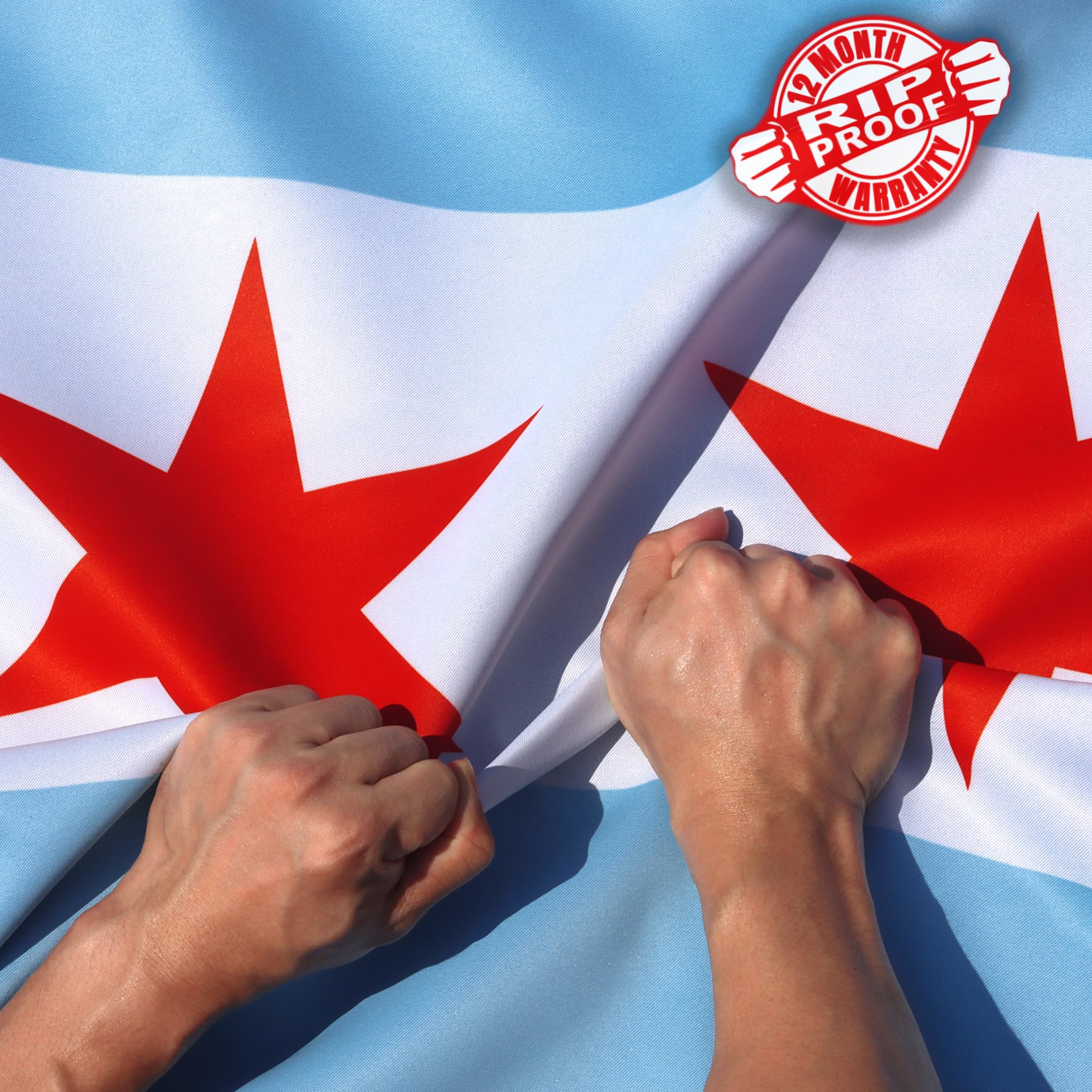 Amazon.com : Anley Rip-Proof Double Sided 3-Ply City of Chicago Flag ...