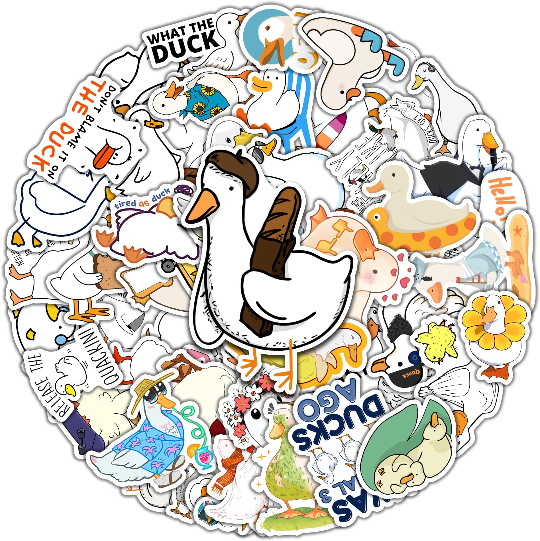 Amazon.com: Dinifee 2 Sheets 20 Pcs Silly Goose Stickers for Water ...