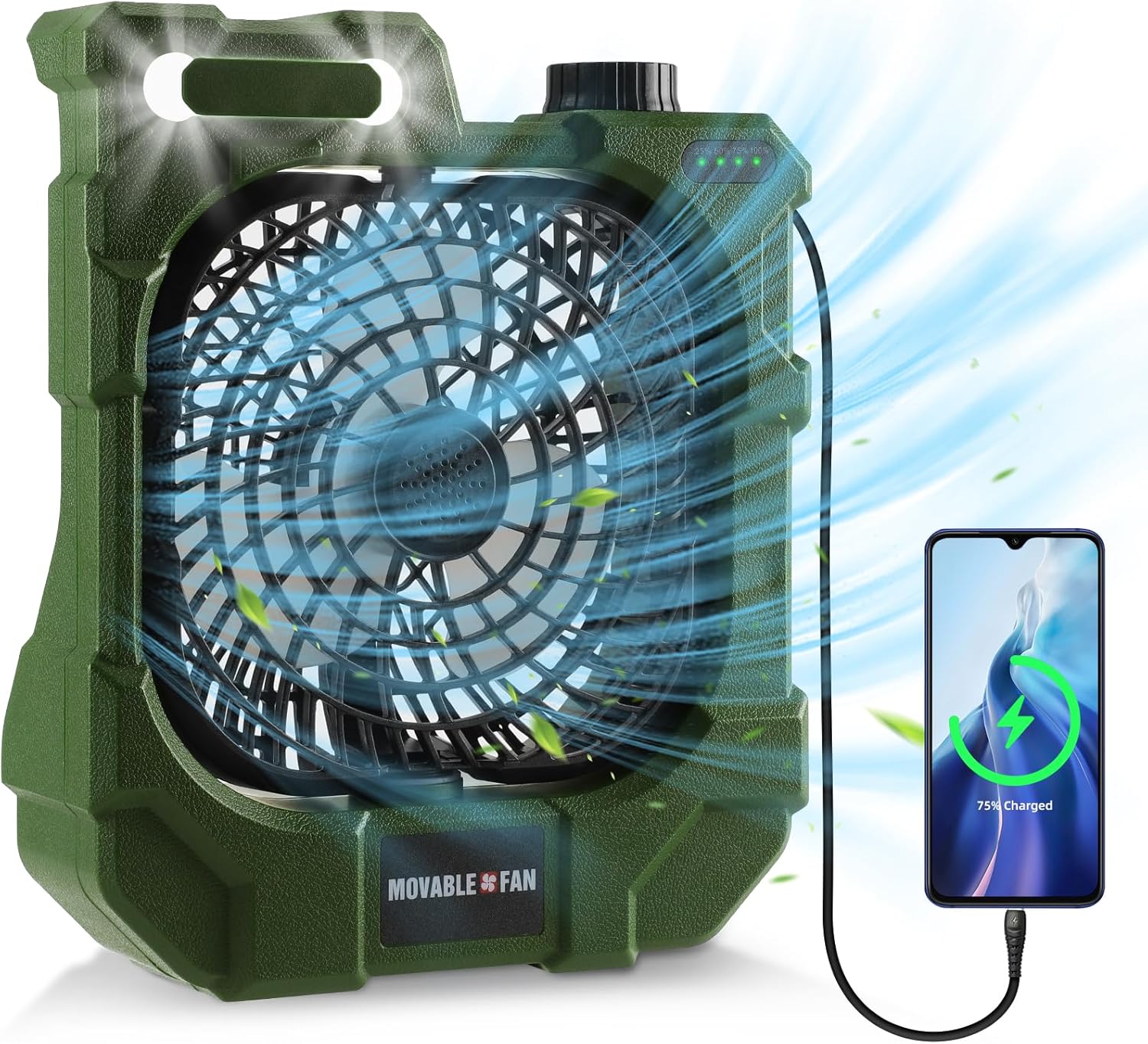 Amazon.com: Kakashi Camping Fan Rechargeable,10400mAh Portable Battery ...