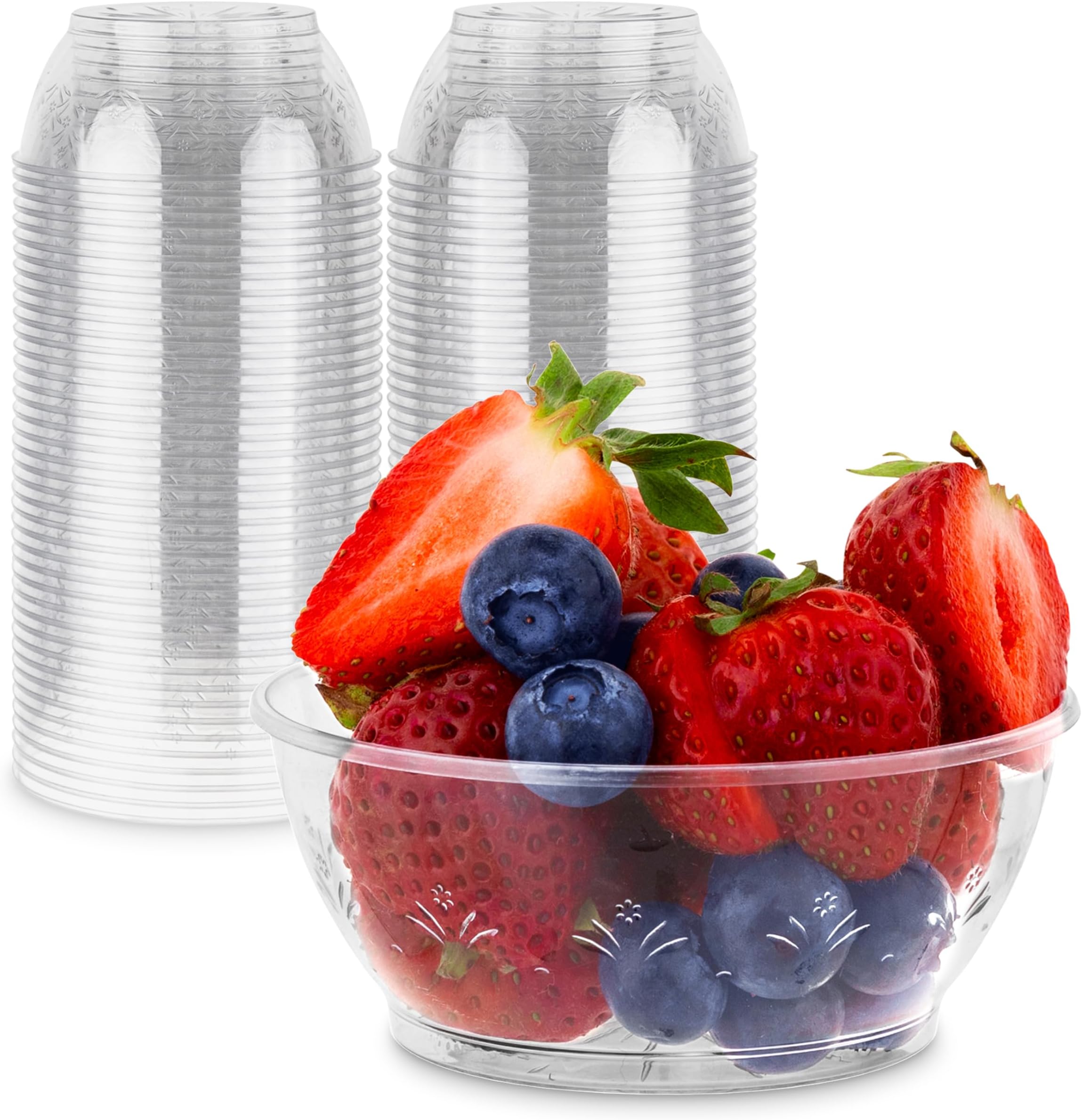 Amazon.com: Stock Your Home 100 Count 6oz Elegant Plastic Bowls with ...