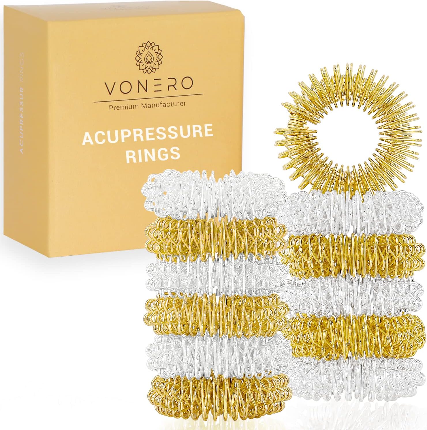 VONERO® Premium Acupressure Rings Massage Rings Skills for Fingers ...