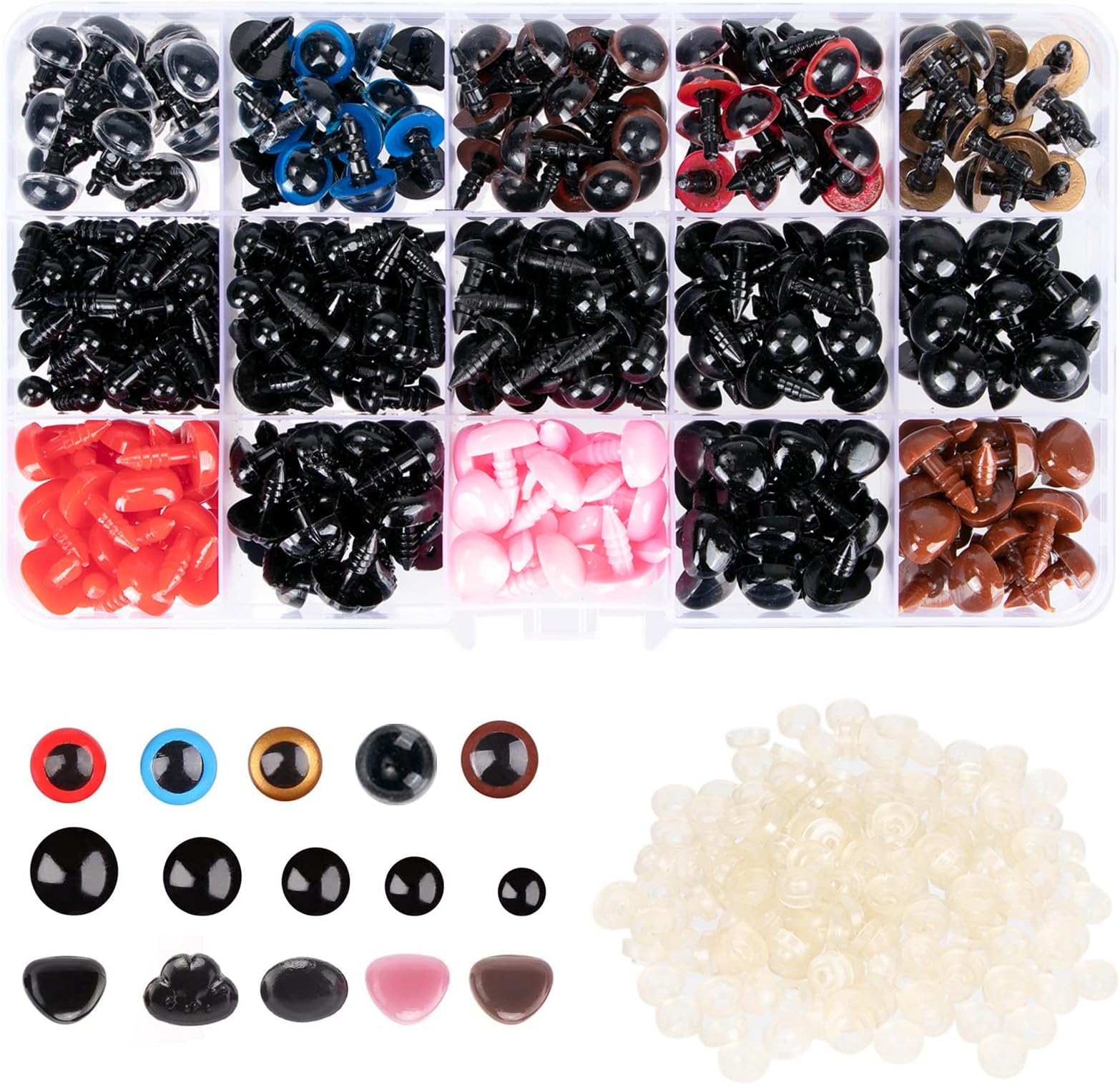 Amazon.com: TOAOB 100 Sets Large Safety Eyes and Noses for Amigurumis ...