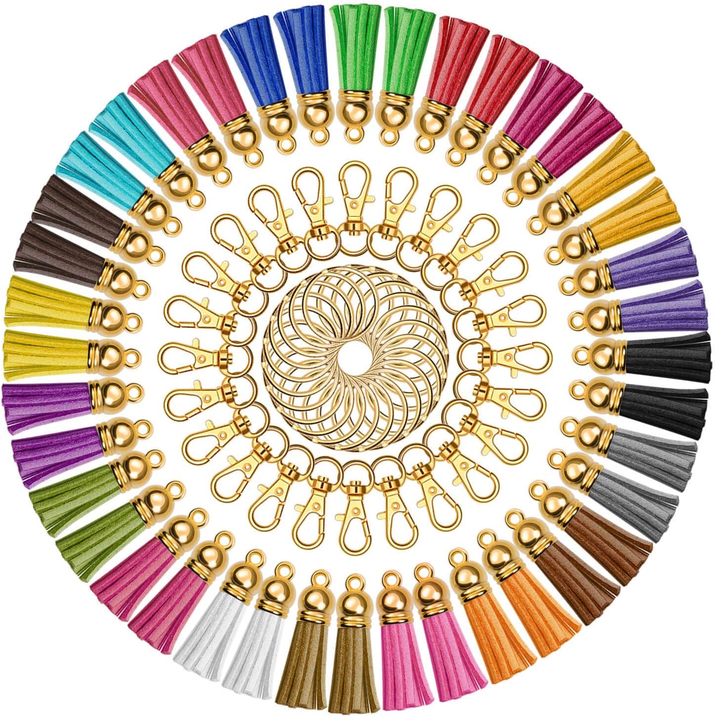 Amazon.com: cridoz Tassel Keychain, 400pcs Key Chains and Tassels Set ...