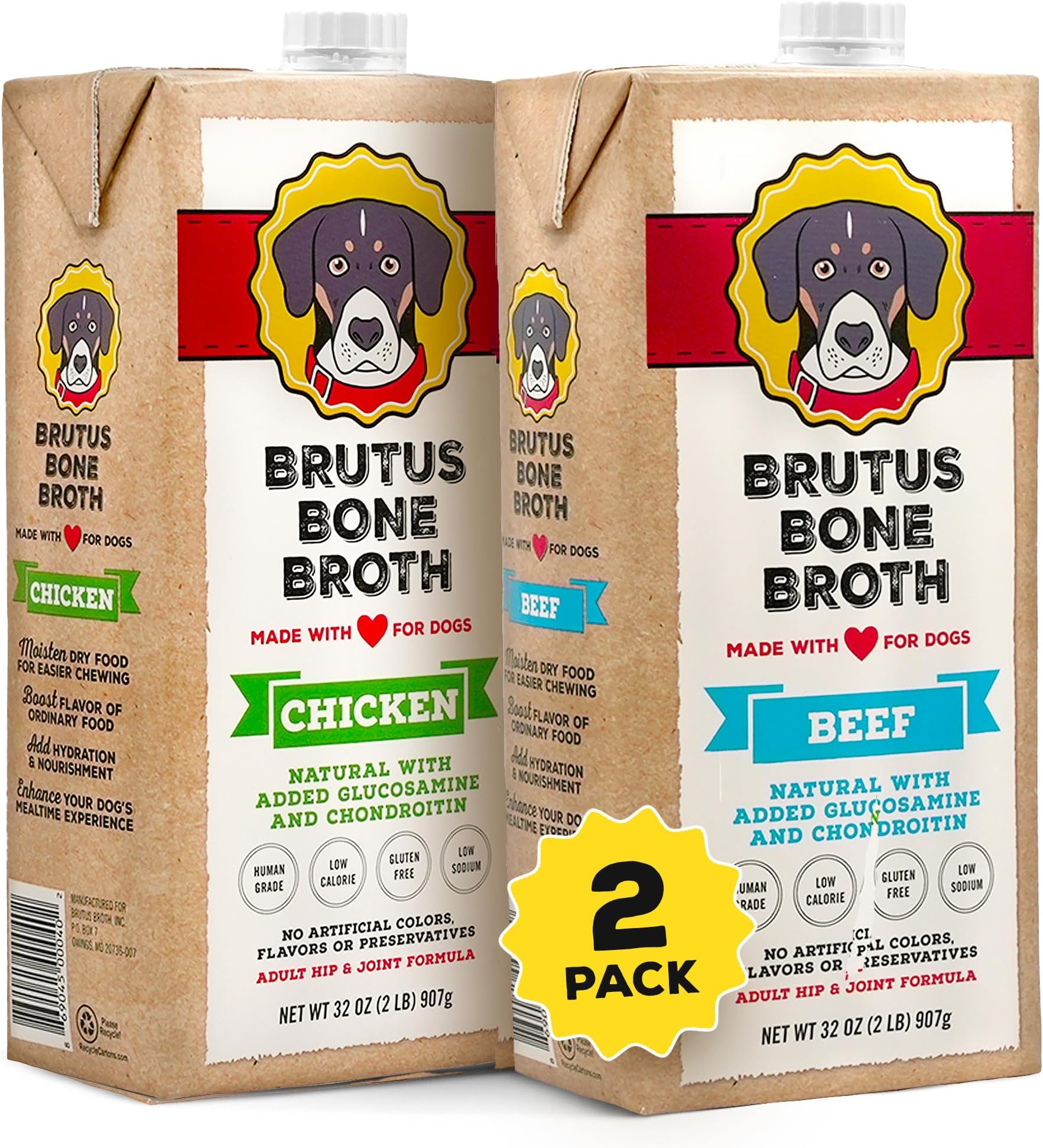 Brutus Broth for Dogs - All Natural Bone Broth for Dogs with ...