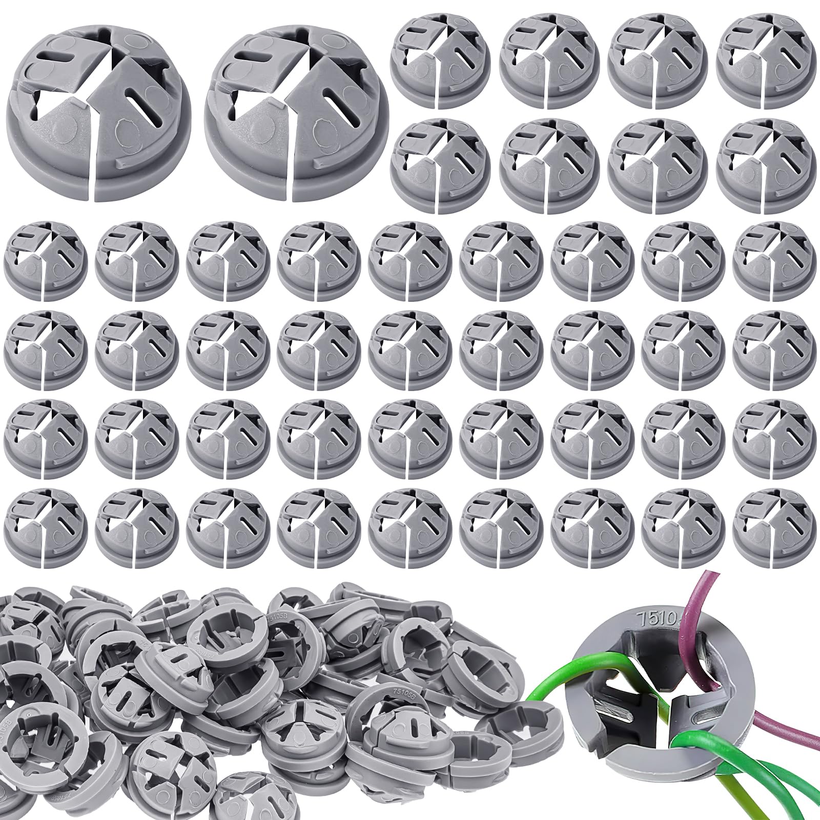 120 Pcs Push-in Cable Connectors, 3/8 Inch Trade Size Non-Metallic Push ...