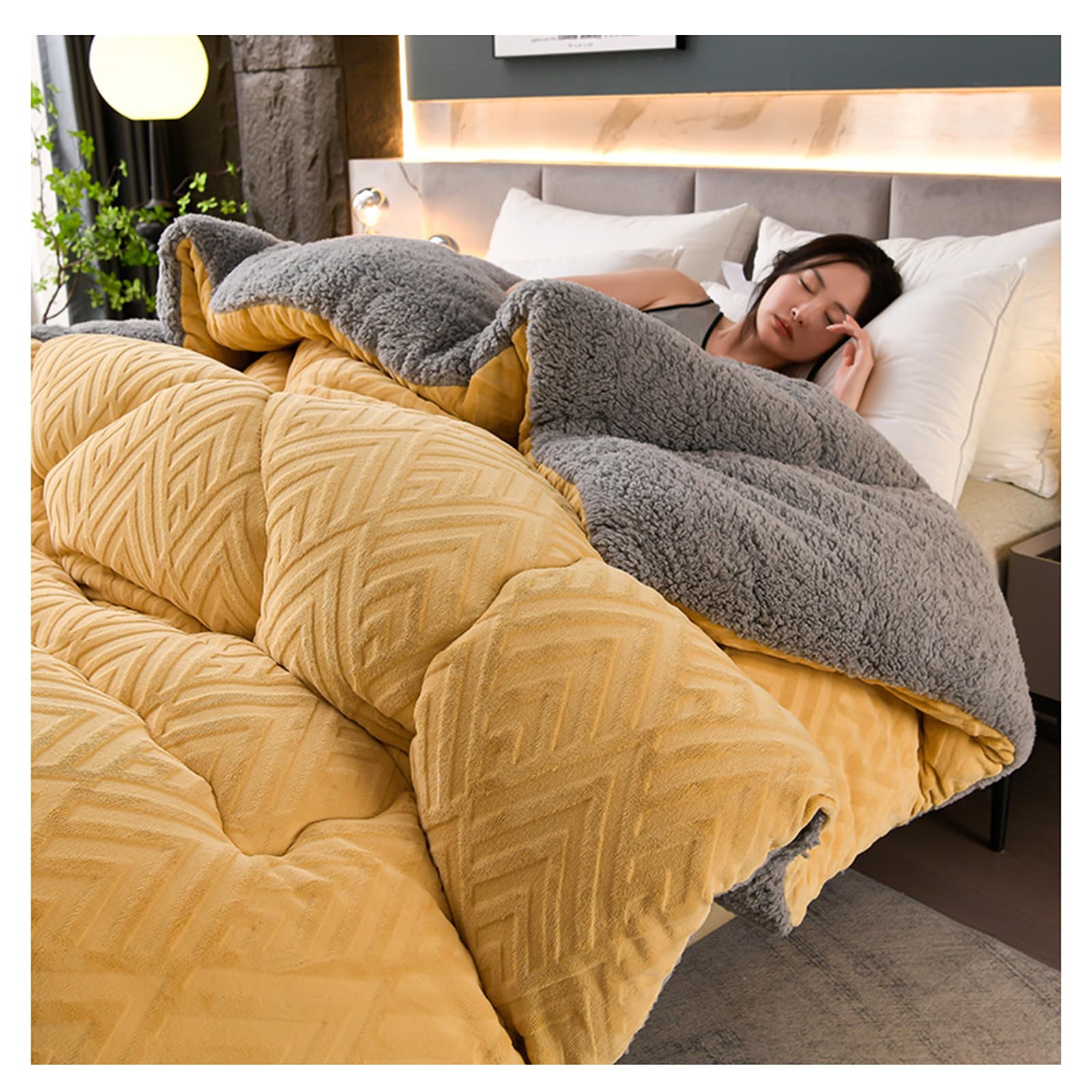 Amazon.com: SayfuR Super Warm Velvet Plush Comforter, Lamb Cashmere ...