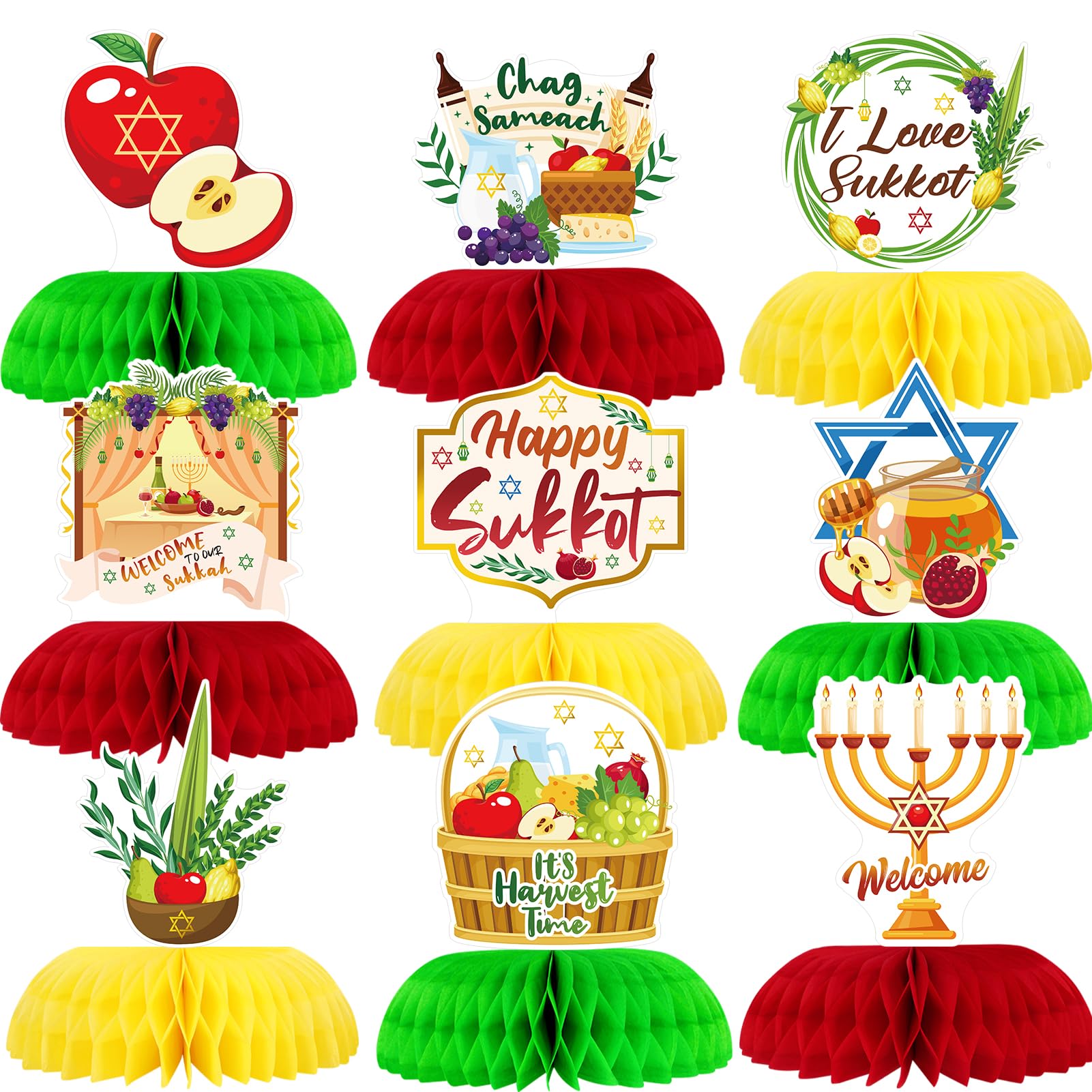Honeycomb Centerpieces For Passover Table Decor 9 Piece Set Passover ...