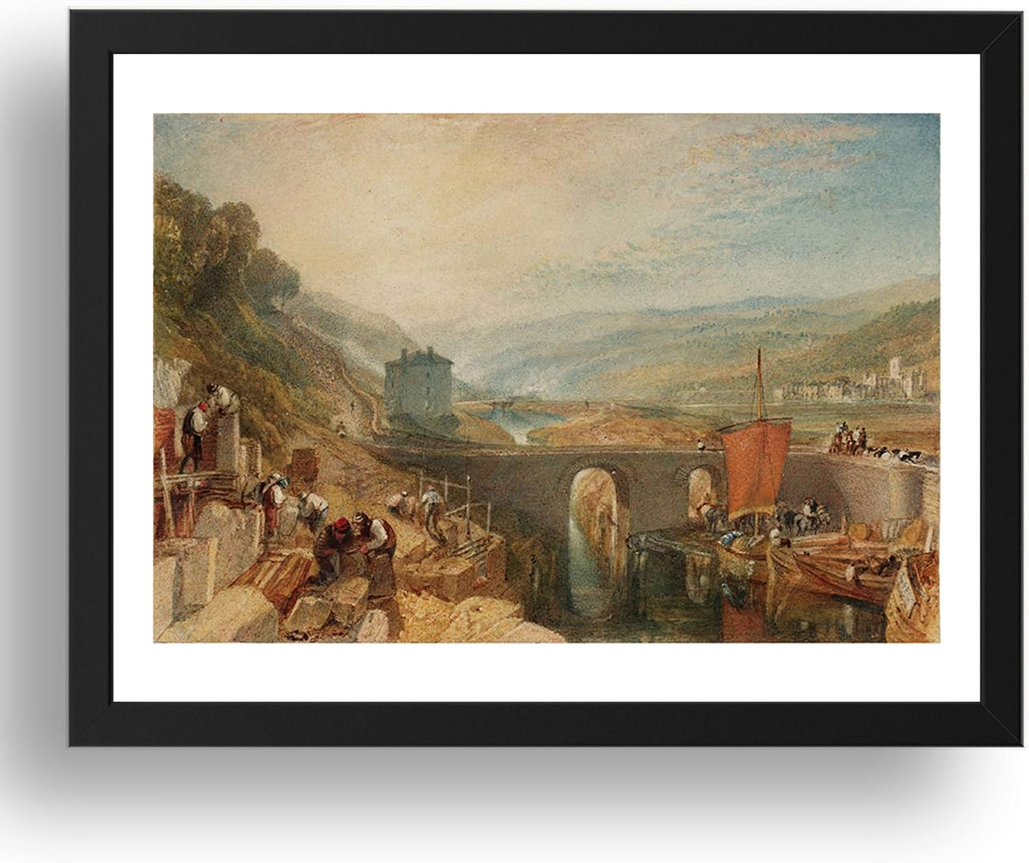 Amazon.com: Period Prints Kirkstall Lock, on the River Aire, 1824 25 by ...