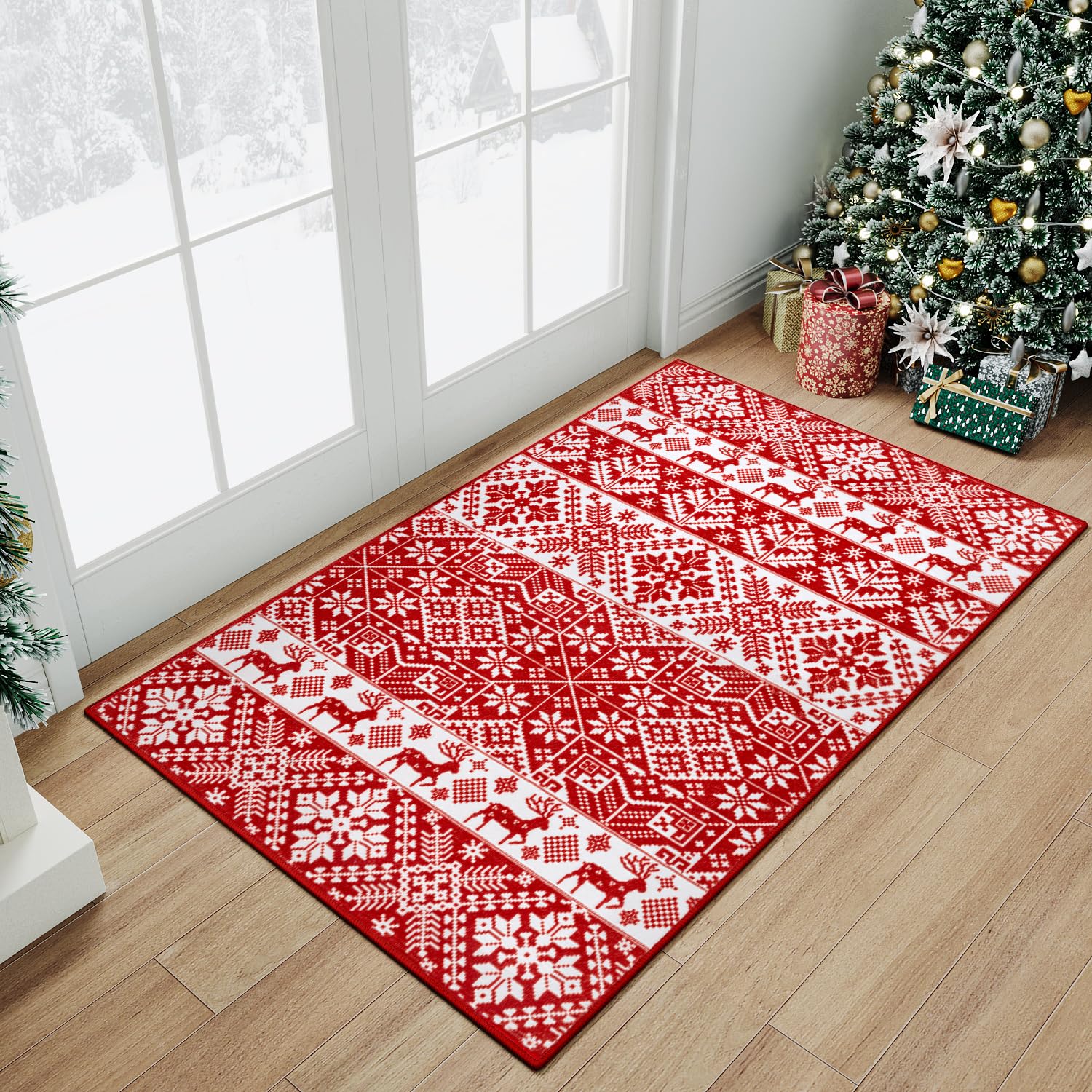 Amazon.com: HUGEAR Christmas Vintage Area Rug 2x3 Entryway Rug Machine ...