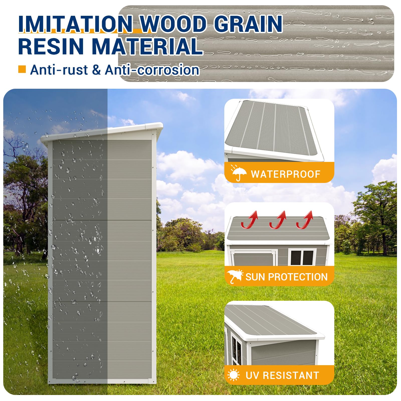 Snapklik.com : UDPATIO Outdoor Storage Shed 5x3 FT, Plastic Resin ...