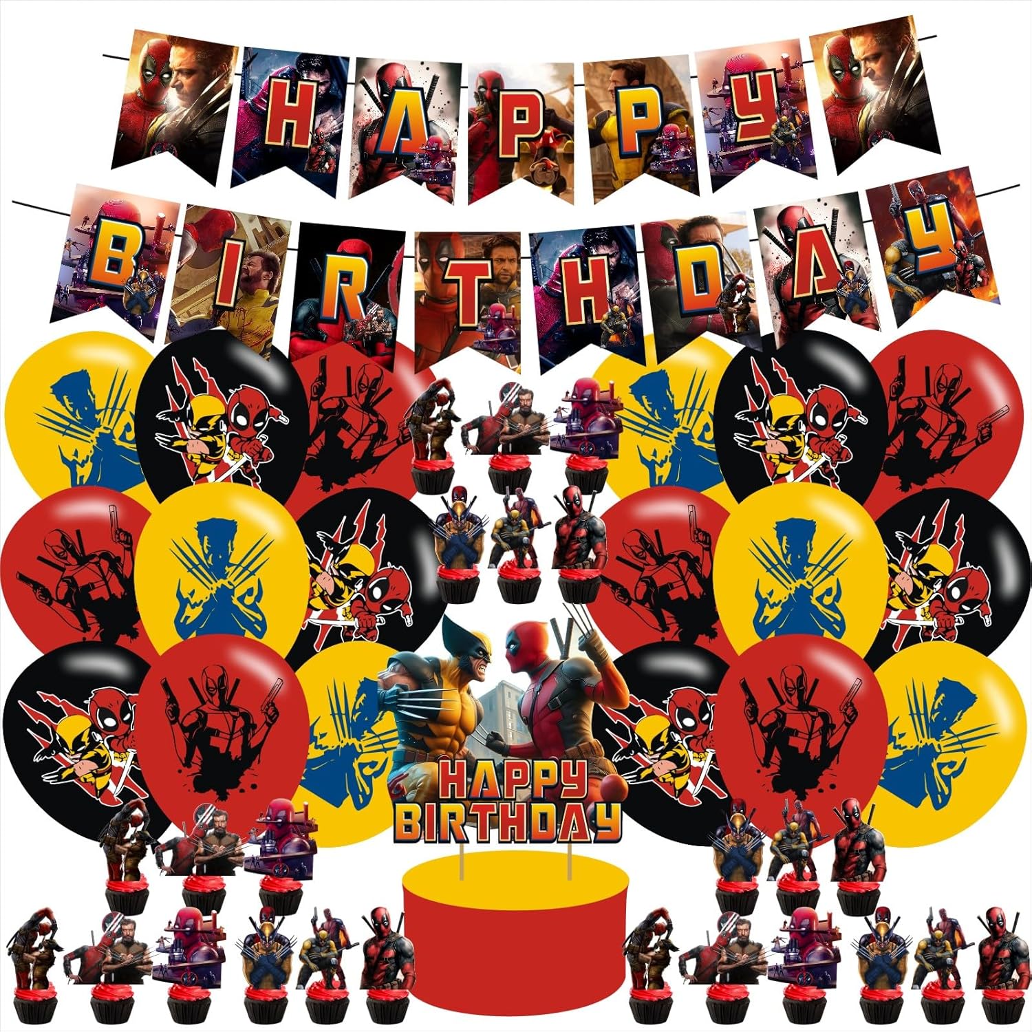 Amazon.com: Cartoon Birthday Party Decorations,Cartoon 3 Decorations ...