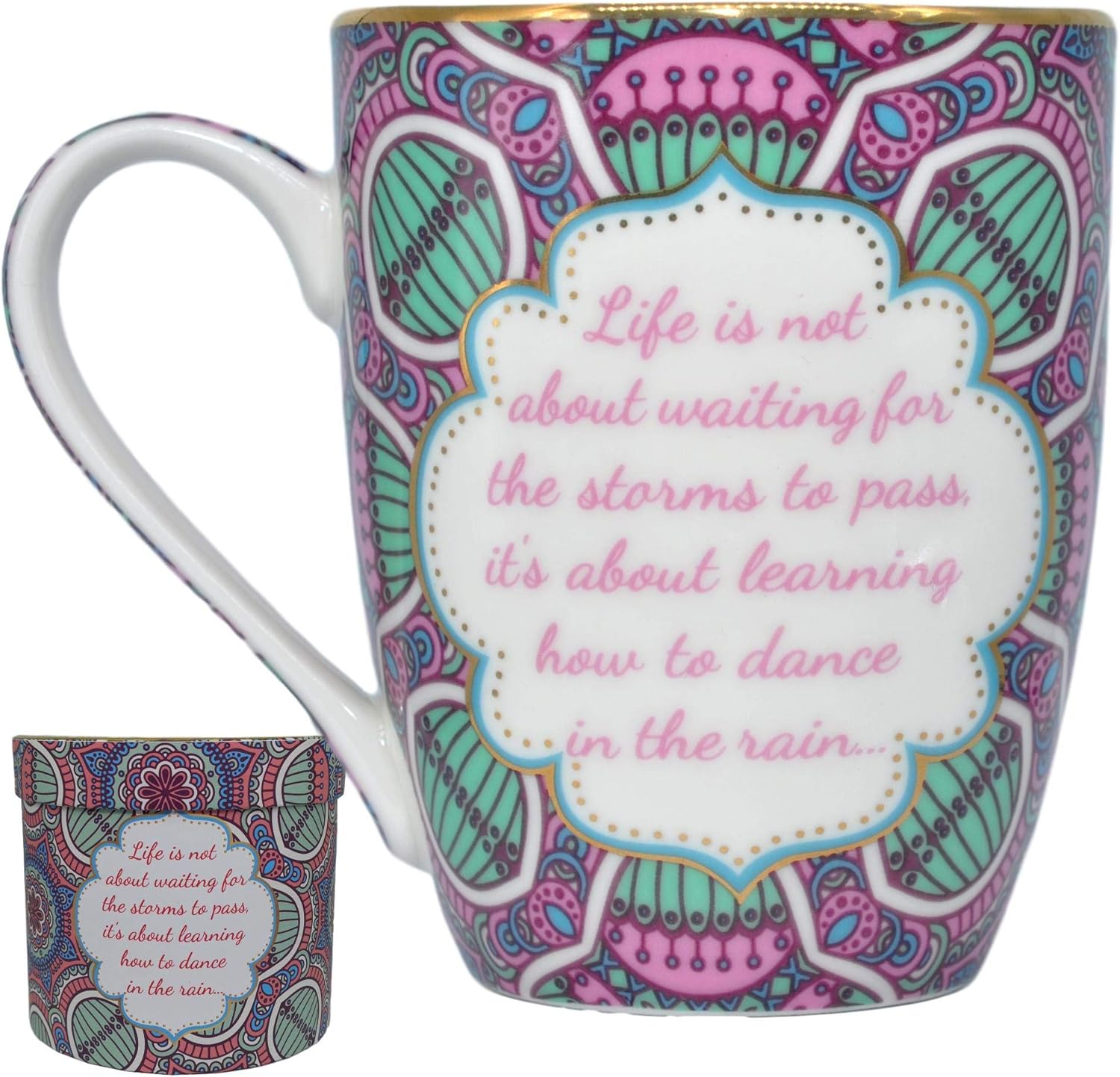 Mug with Wording”Life is not About Waiting for The Storms to Pass, It’s ...