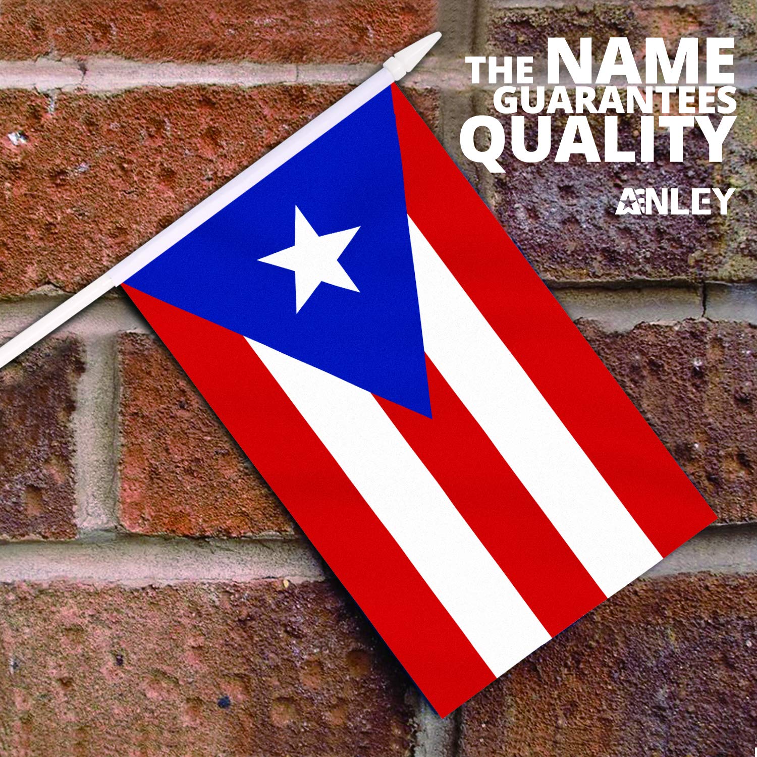 Snapklik.com : Anley Puerto Rico Mini Flag 12 Pack - Hand Held Small ...