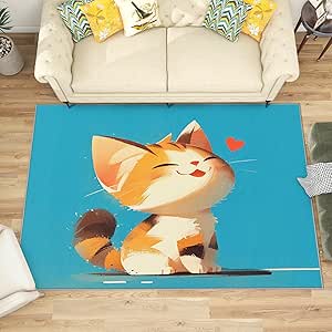 Amazon.com: SherAvant Cat Rugs Room Decor - 3x5 Rug - Cat Rug - Kawaii ...