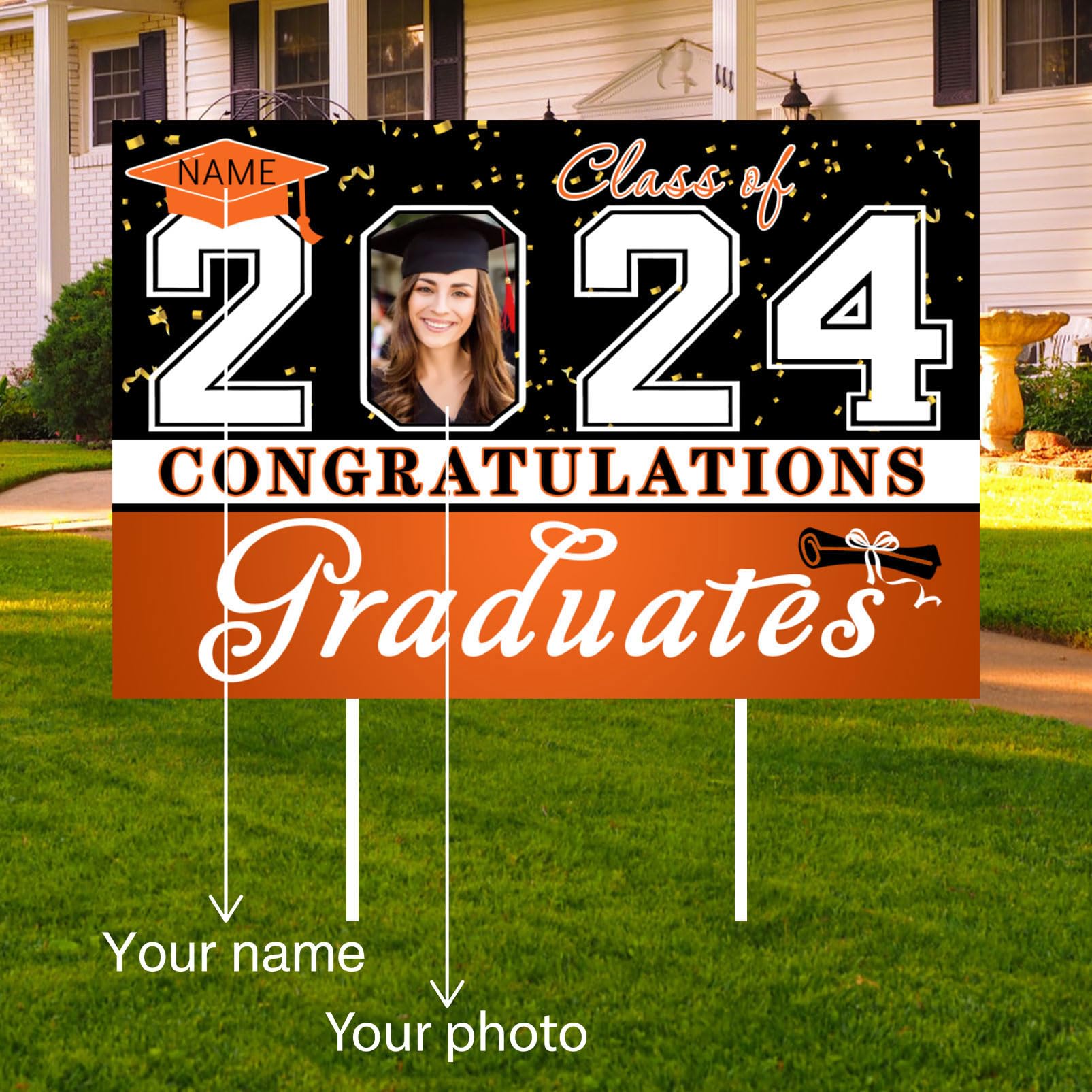 Snapklik.com : Dicodes Personalized Graduation Yard Sign