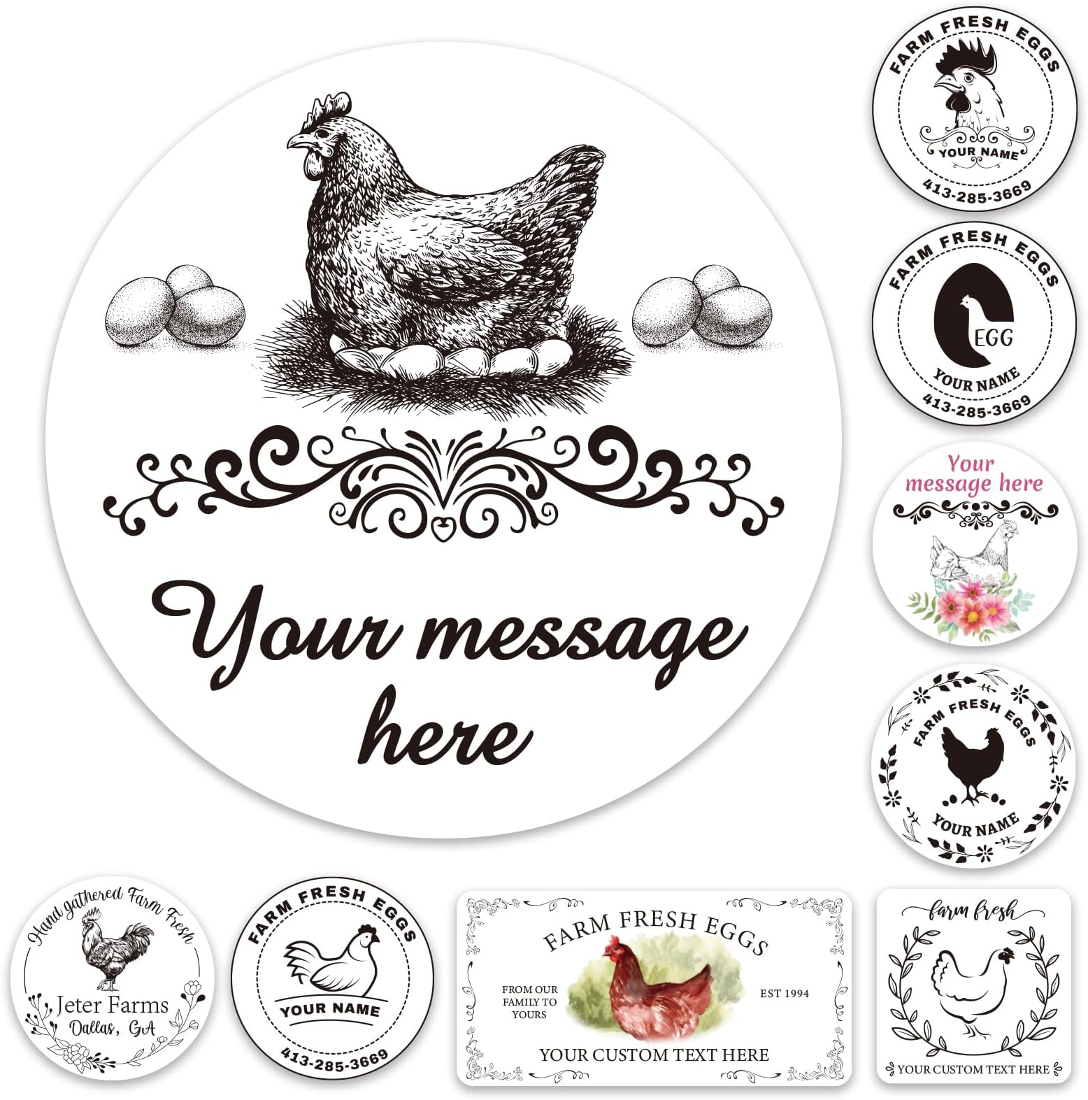 Amazon.com : Personalized Egg Carton Stickers Custom Farm Fresh Egg ...