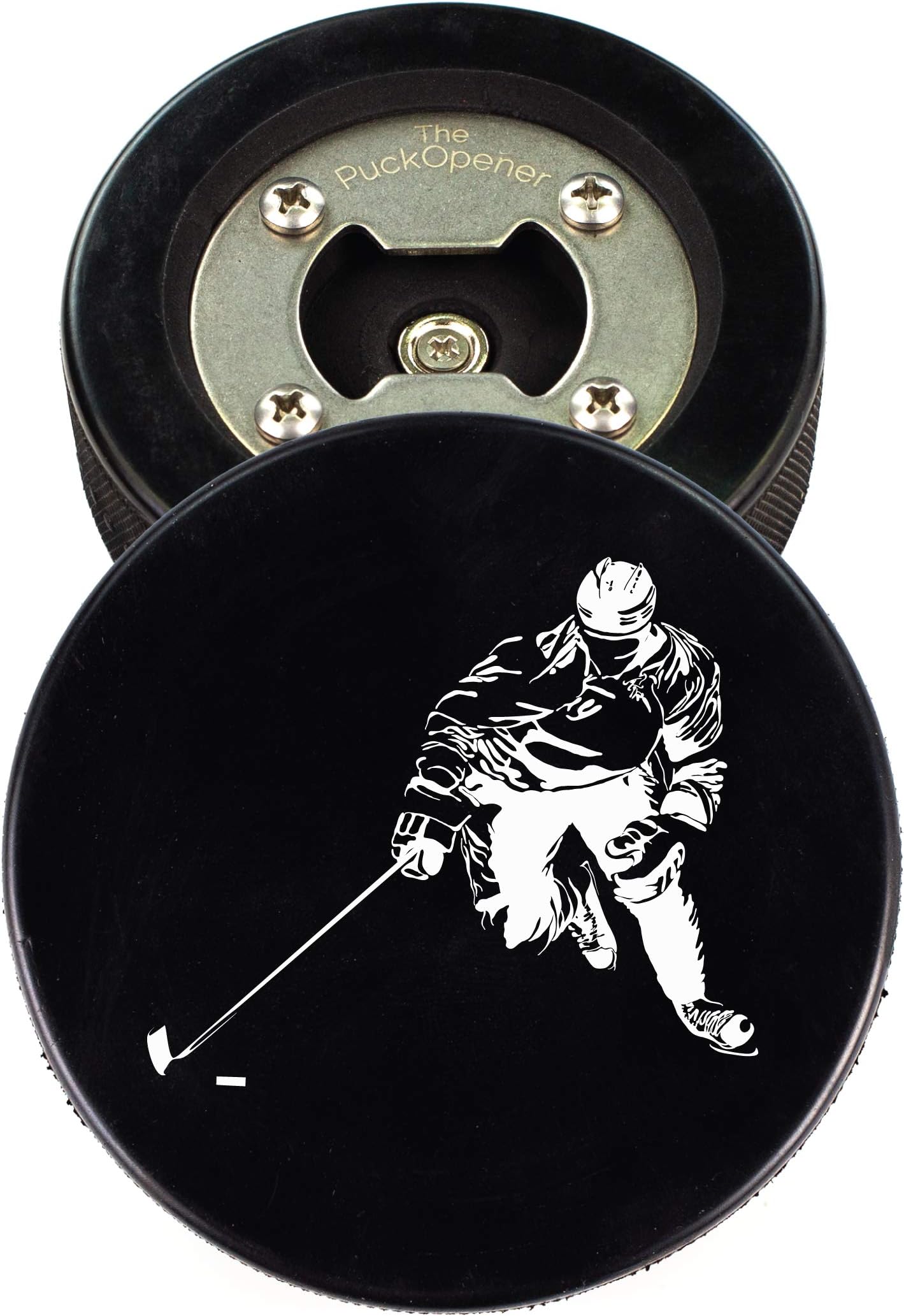 Amazon.com: Real Ice Hockey Puck Bottle Opener - Stainless Steel Beer ...