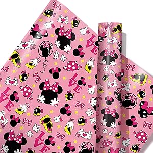 Amazon.com: XFYCUTE 5 Pcs Minnie Wrapping Paper Mouse Gift Wrap Bulk ...