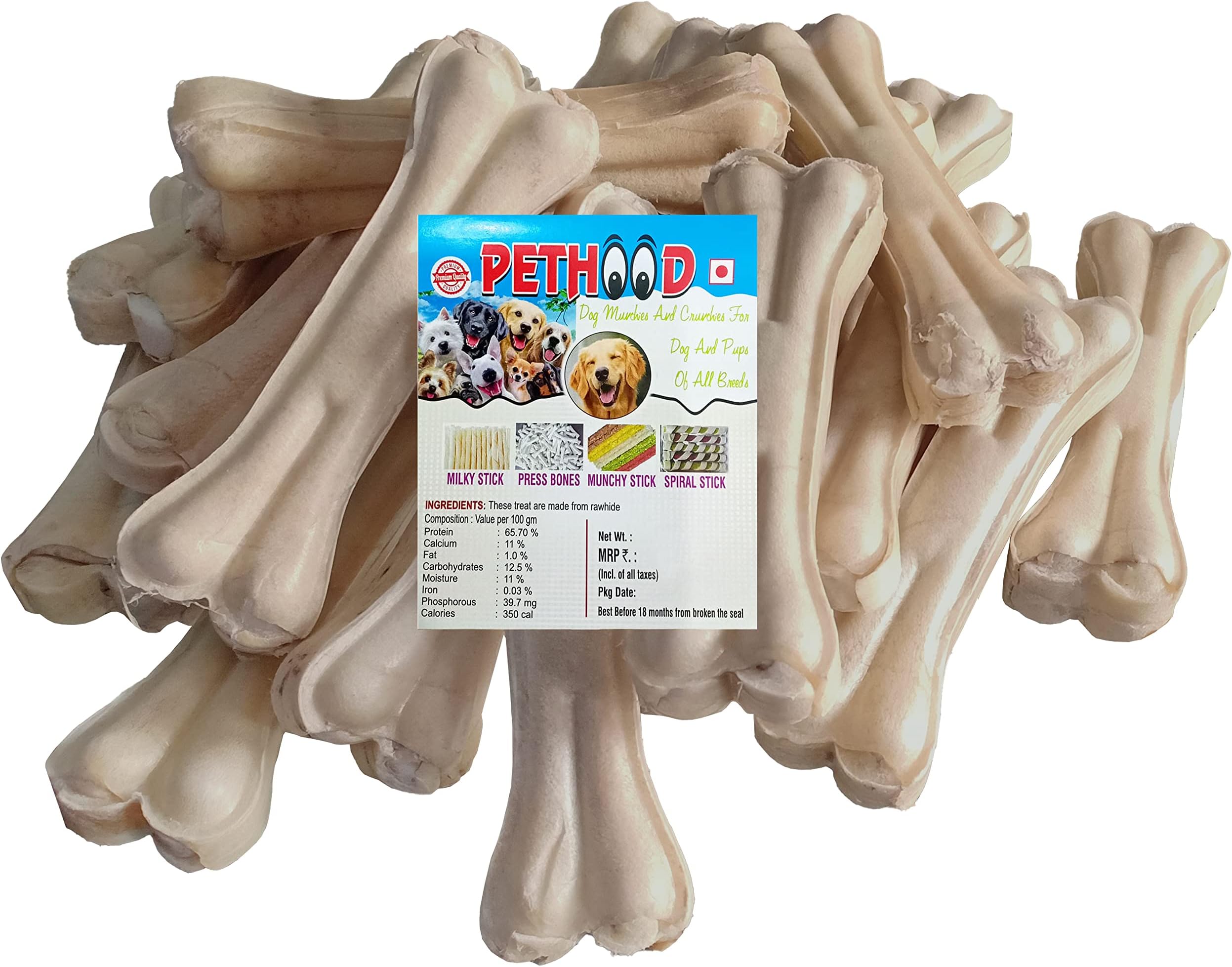 PSK Pressed Dog Bone, Large (8-inch x 1 Piece) (Pack of 1 Pcs) : Amazon ...