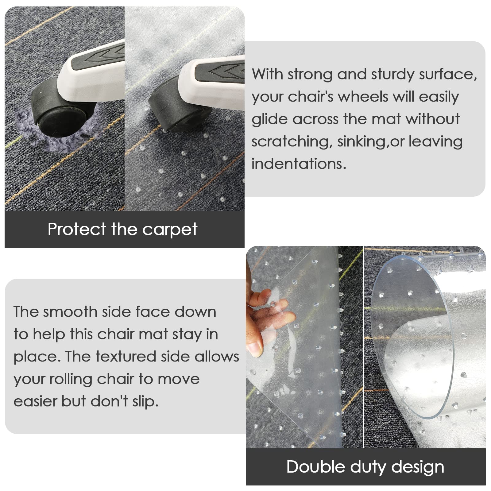MONICAT Office Chair Mat for Carpet, Desk Chair Mat for Carpet ...