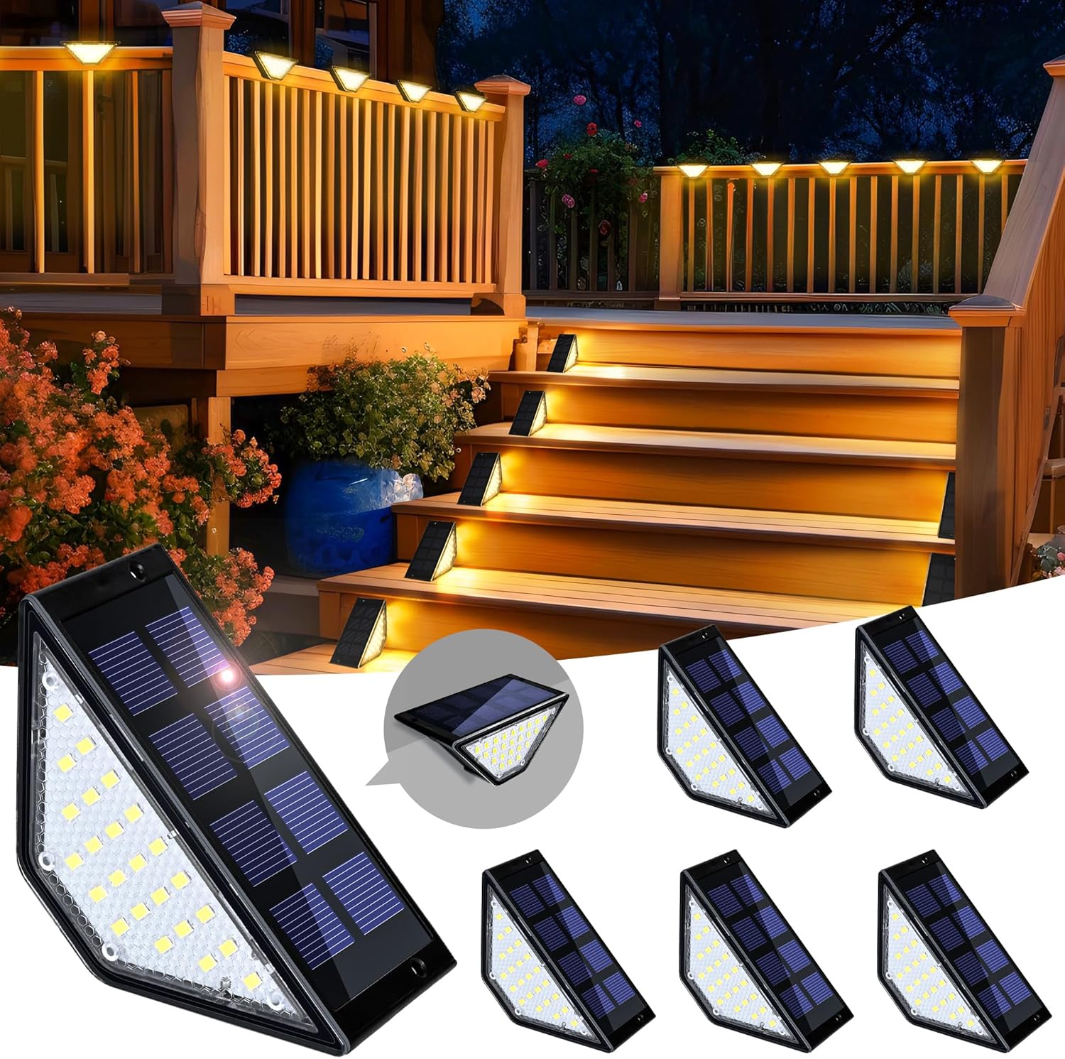 Amazon.com: SOLPEX Solar Step Lights for Outside 6 Pack, Solar Lights ...